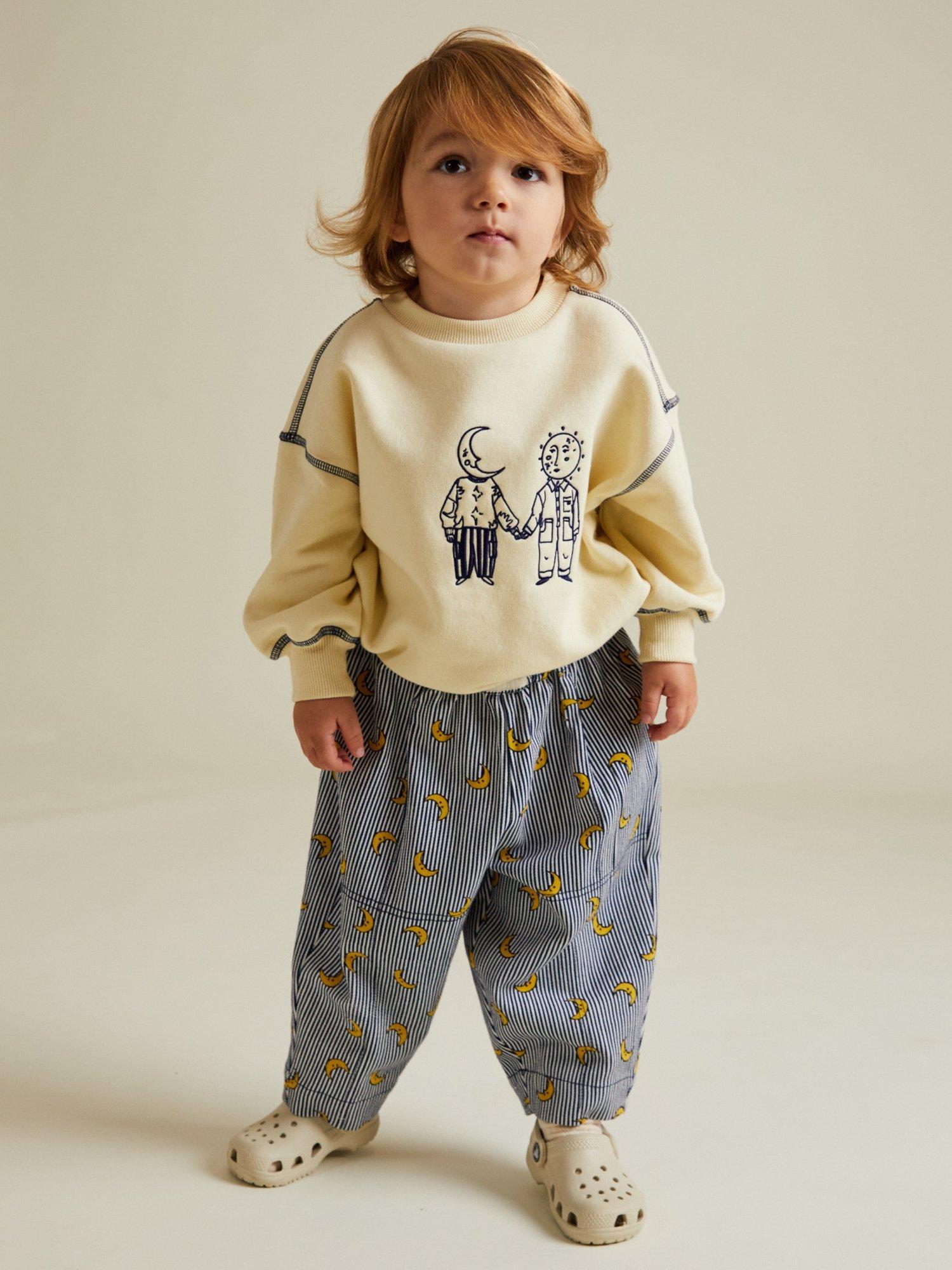 Claude & Co Kids' Rex Cotton Moon Wide Leg Trousers
