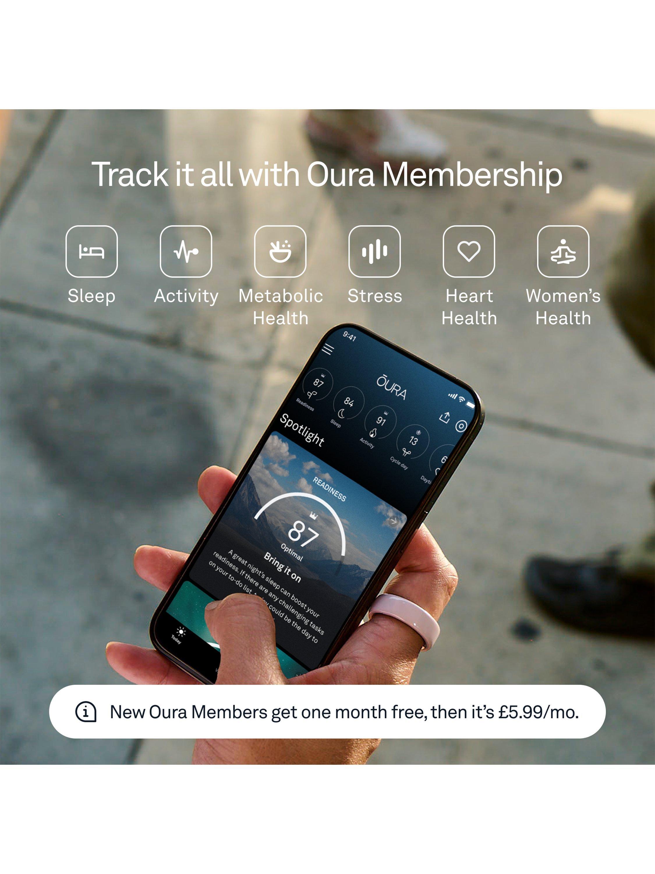 Oura Ring 4 Ceramic Health & Fitness Tracker Smart Ring, Midnight