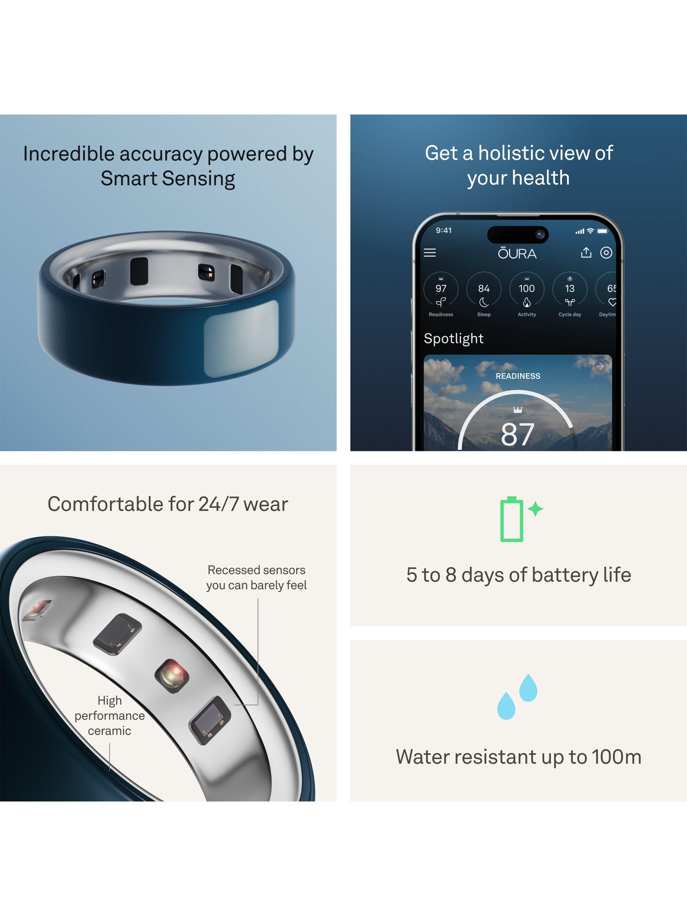 Oura Ring 4 Ceramic Health & Fitness Tracker Smart Ring, Midnight