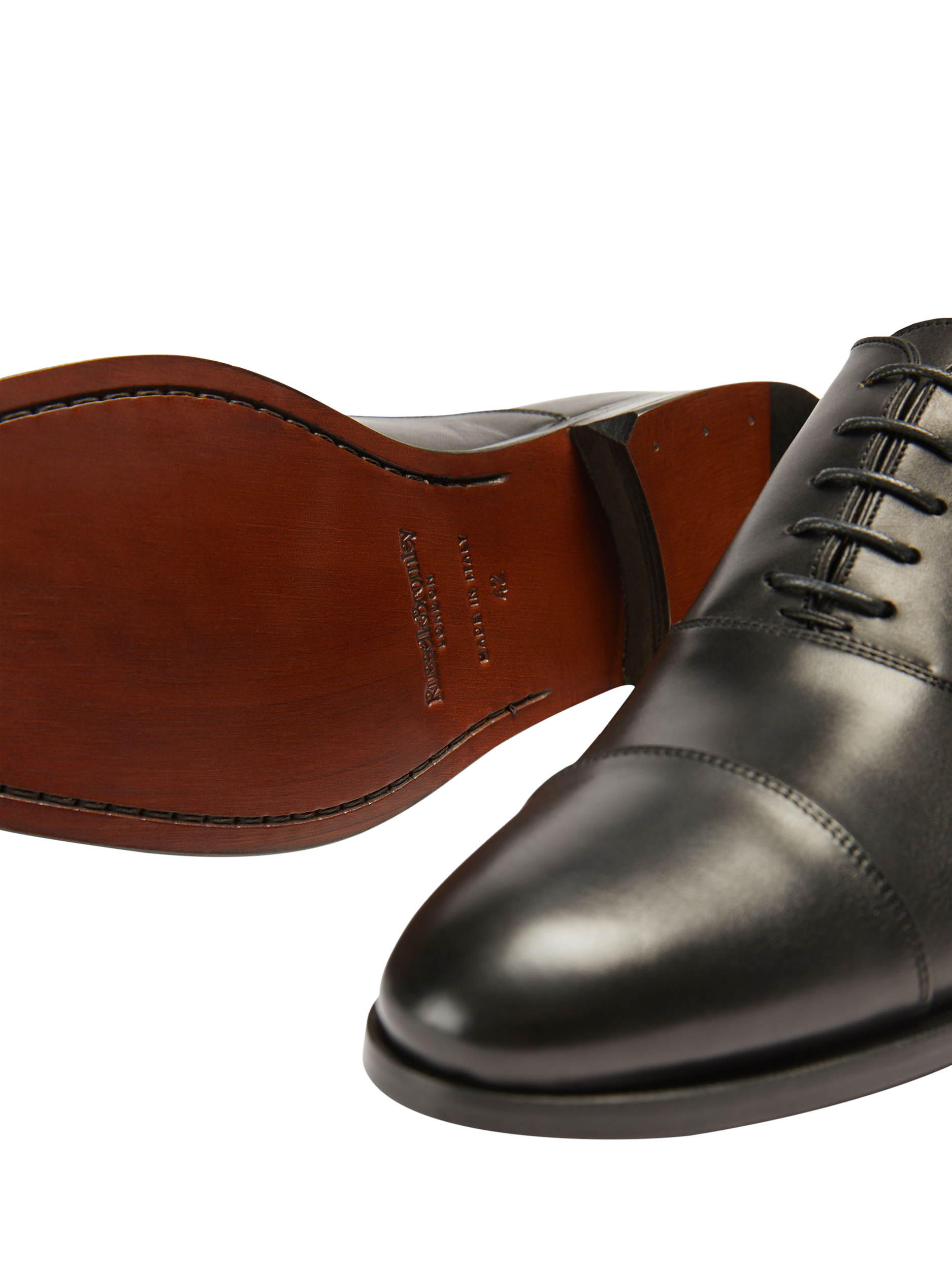 Russell & Bromley Cumulus Leather Toe-Cap Oxford Shoes, Black