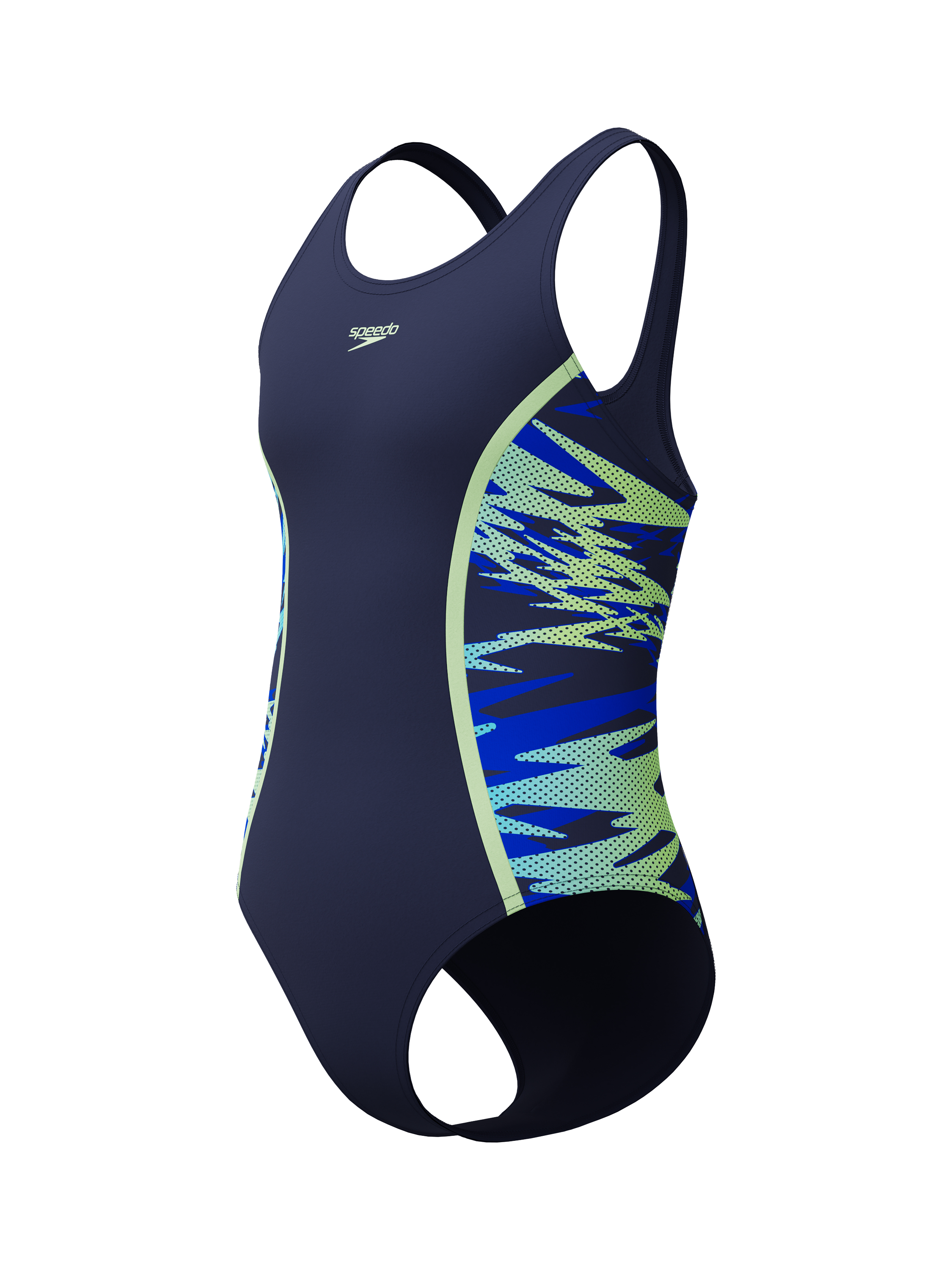 Speedo Kids' Hyperboom Splice Muscle Back Swimsuit, Peacoat/Sapphire