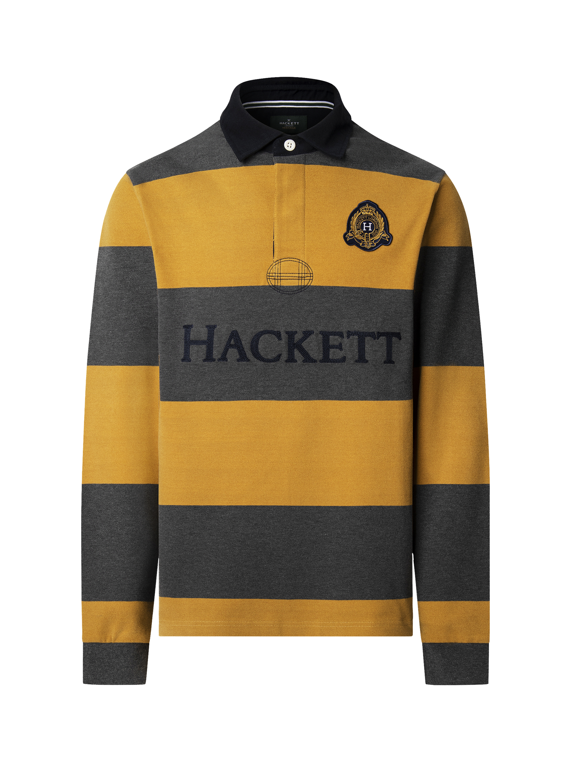 Hackett London Cotton Stripe Long Sleeve Rugby Shirt