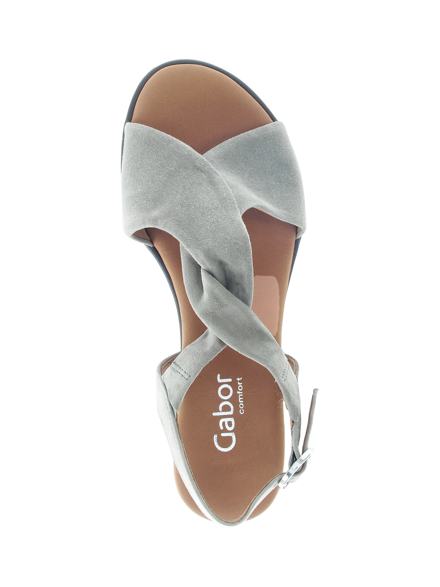 Gabor Rich Wide Fit Twist Suede Sandals, Sage