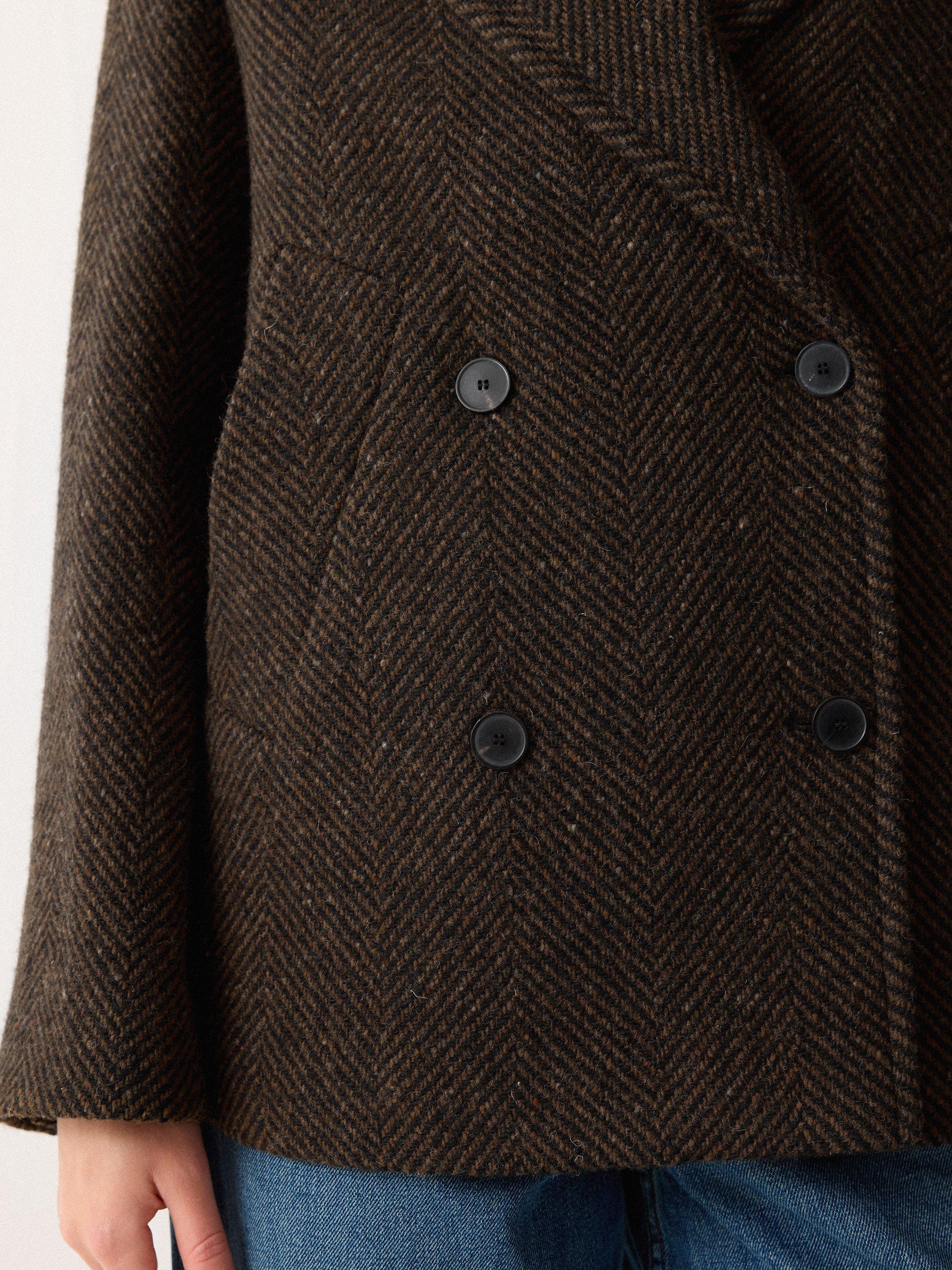 Jigsaw Alba Wool Blend Herringbone Pea Coat