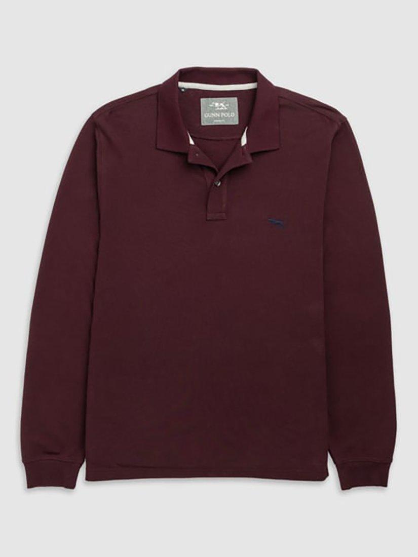 Rodd & Gunn Gunn Cotton Slim Fit Long Sleeve Polo Shirt, Black Fig