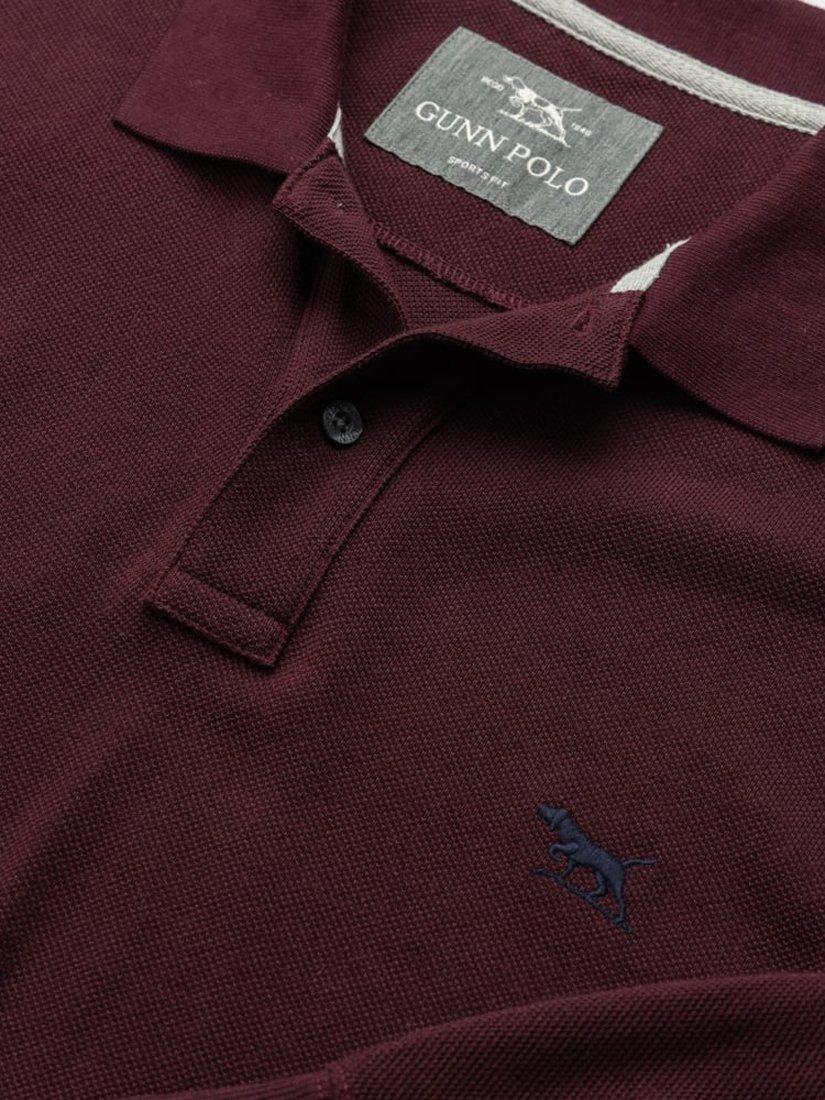 Rodd & Gunn Gunn Cotton Slim Fit Long Sleeve Polo Shirt, Black Fig