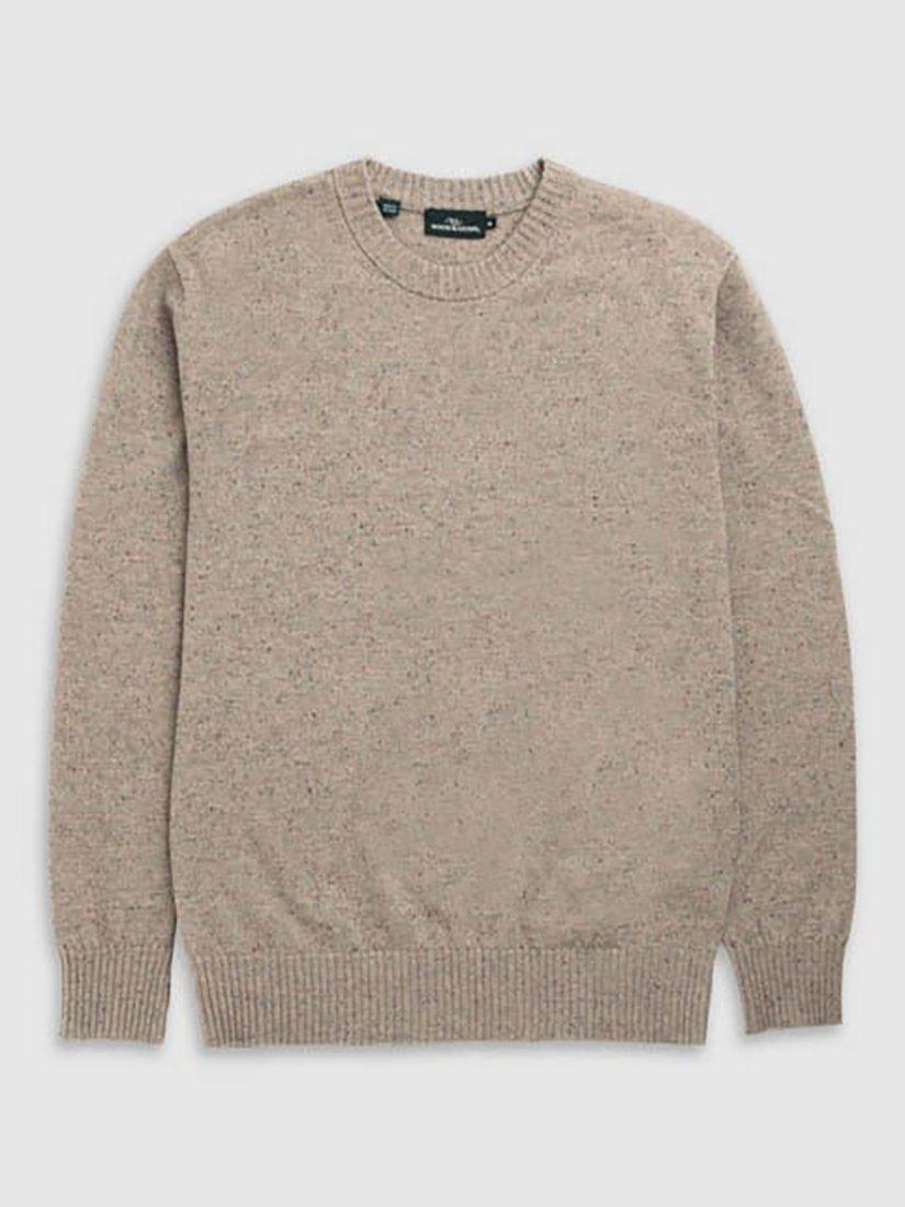 Rodd & Gunn Stewart Island Australian Wool Blend Crew Neck Jumper, Sand
