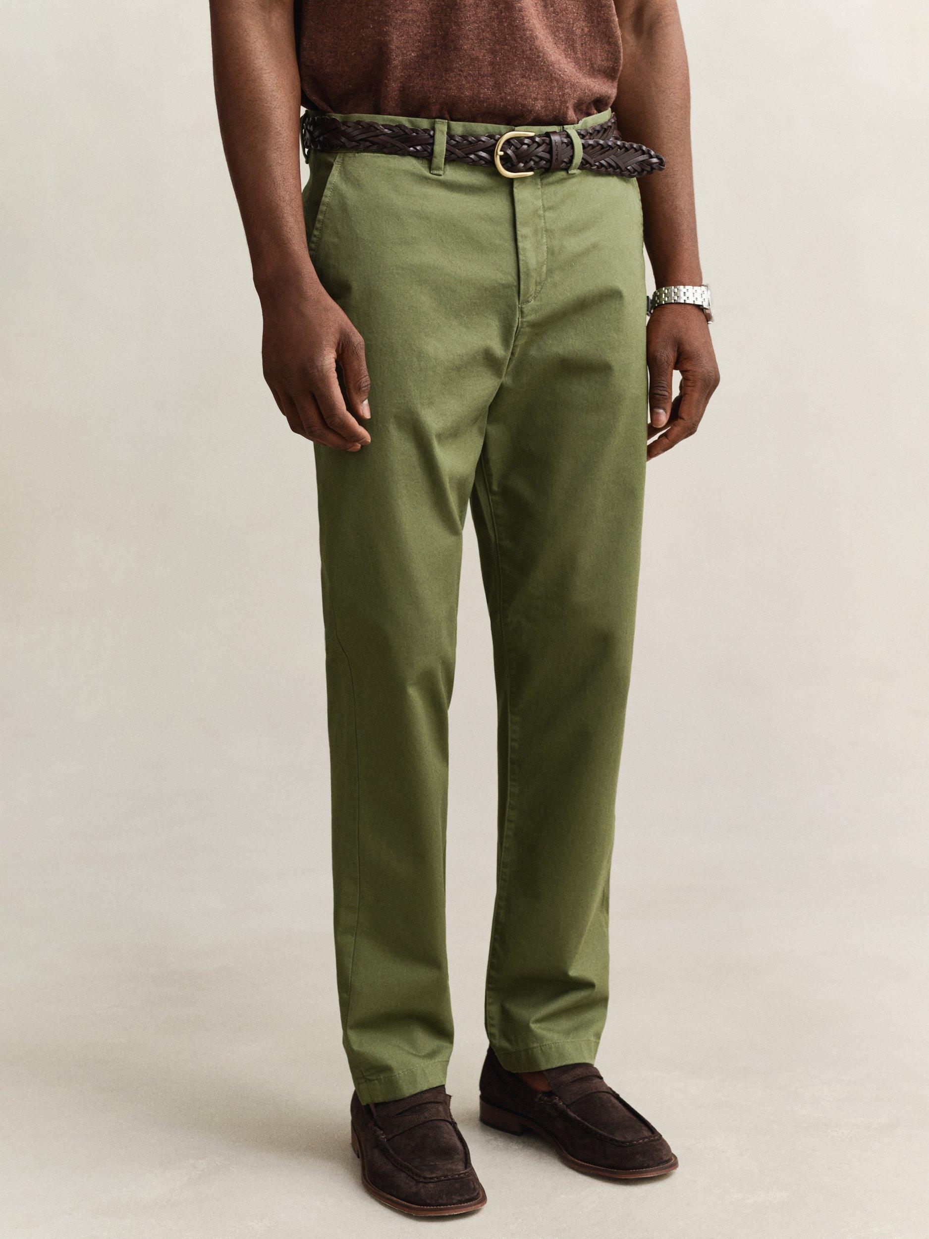 GANT Classic Stretch Cotton Regular Fit Chinos, Dry Herb Green