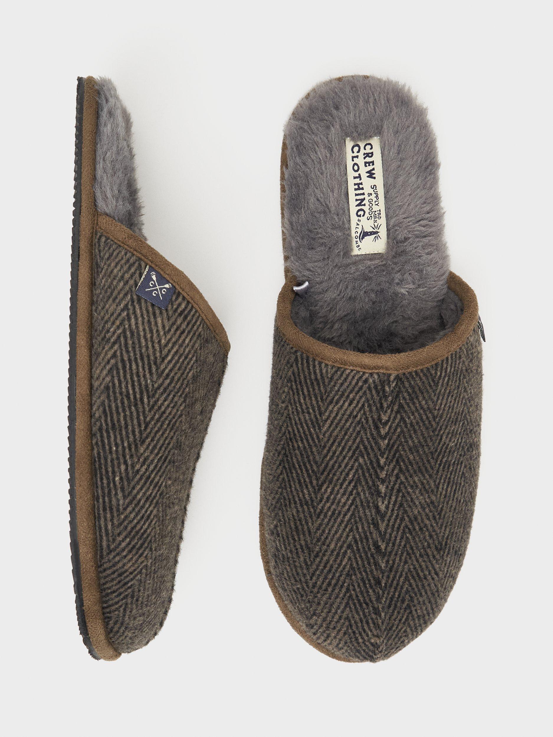 Crew Clothing Herringbone Mule Slippers, Natural