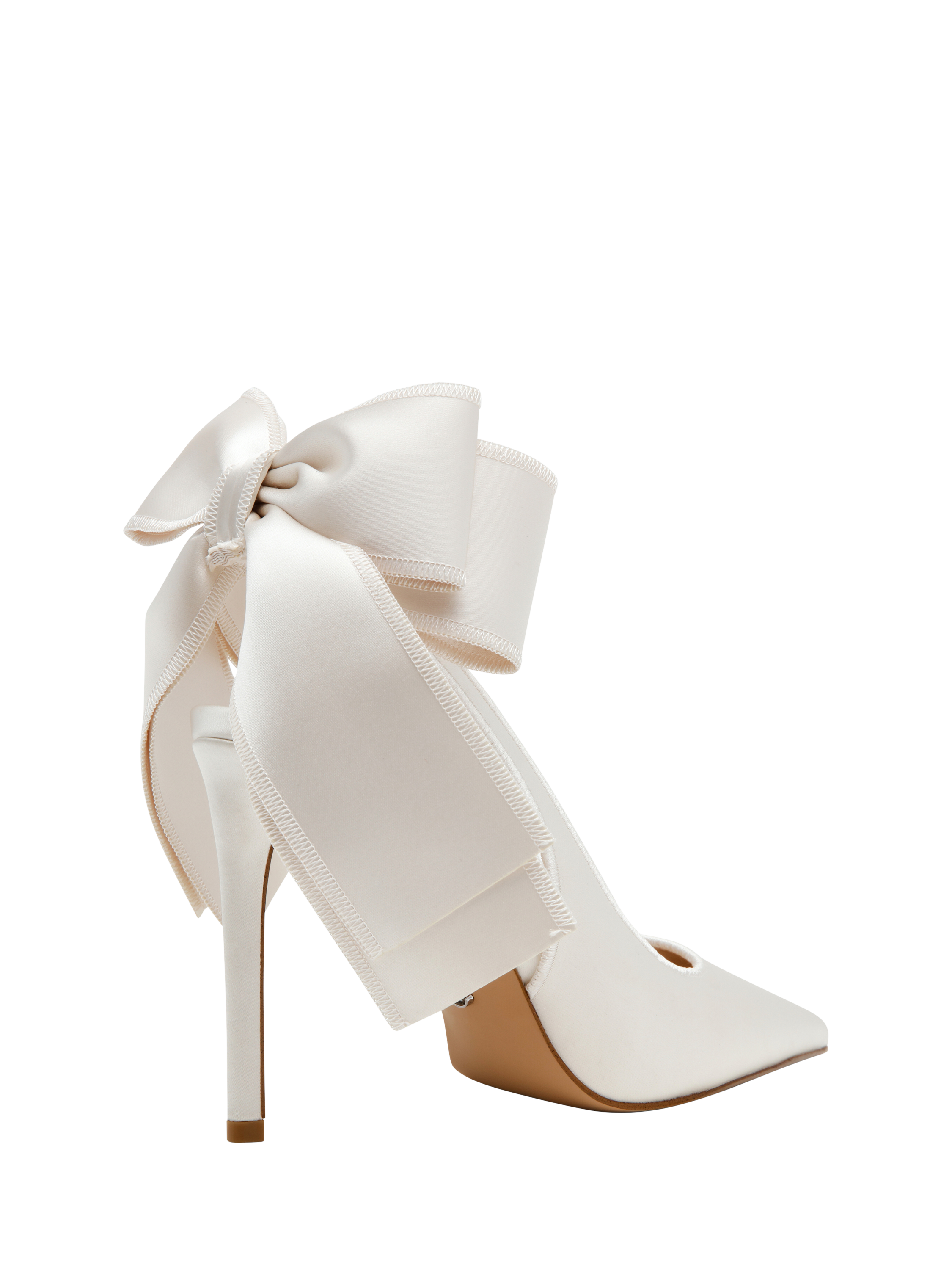 Steve Madden Teacup Knot Detail Stiletto Heel Slingback Court Shoes, Ivory