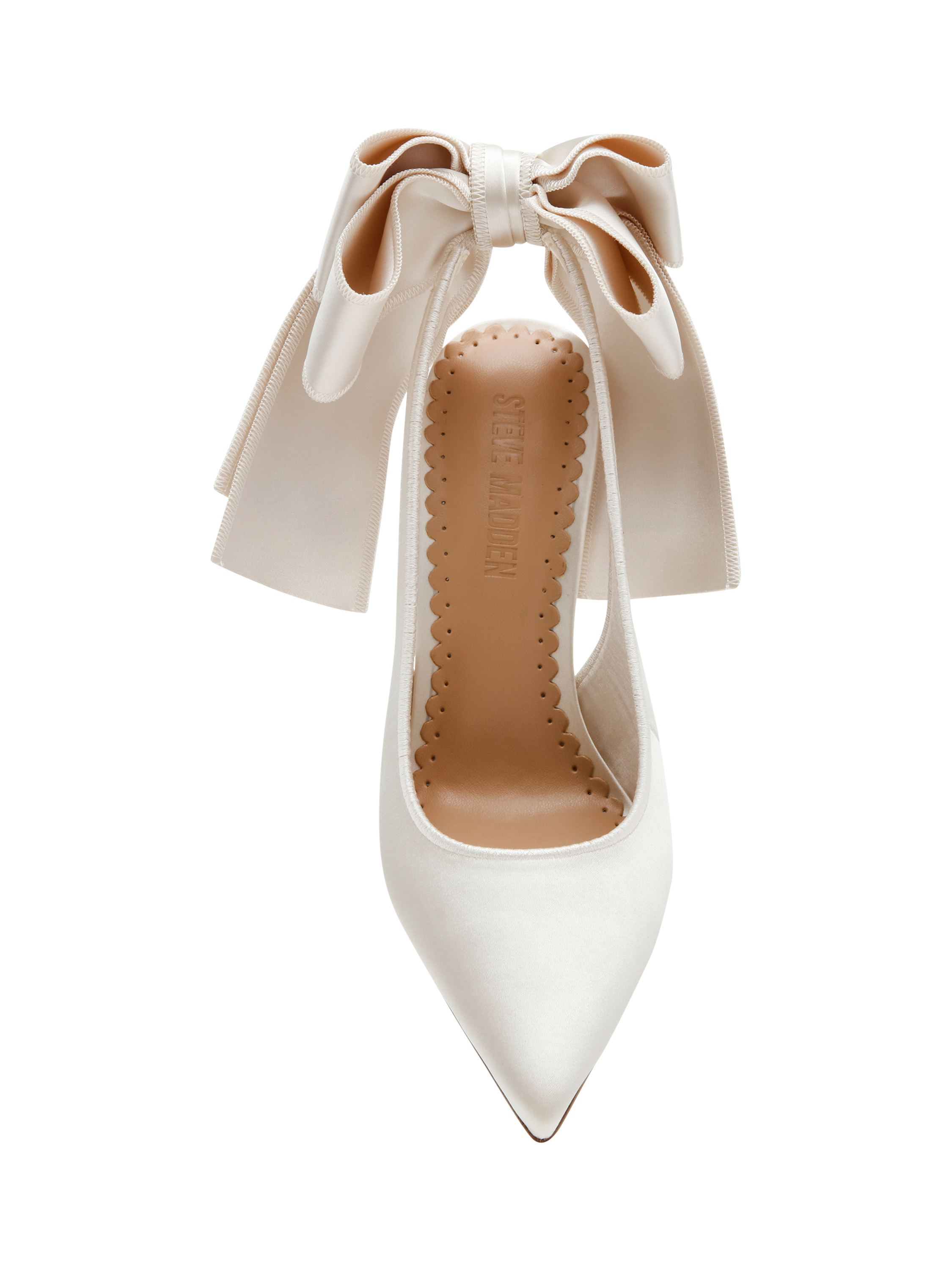 Steve Madden Teacup Knot Detail Stiletto Heel Slingback Court Shoes, Ivory