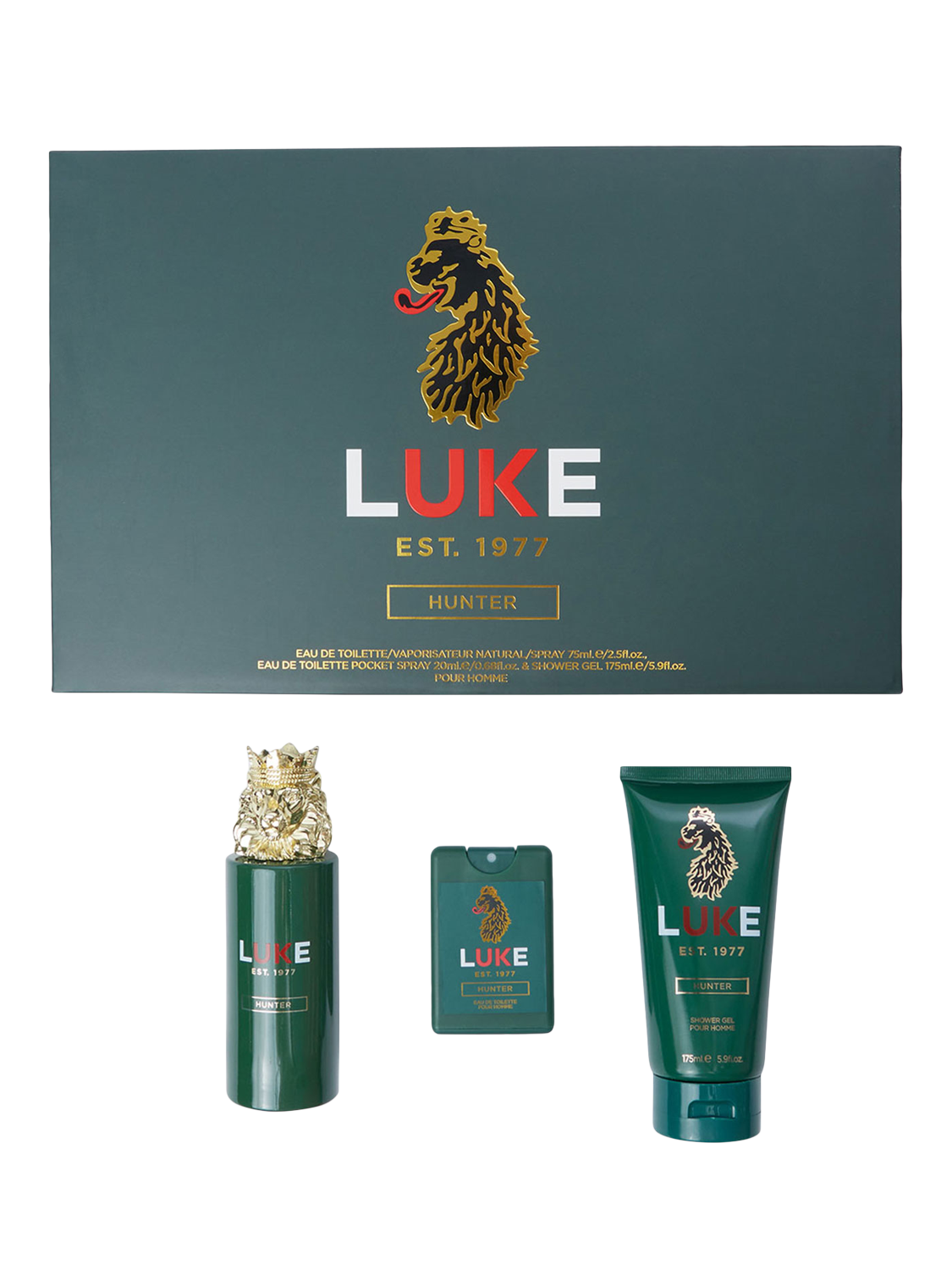 LUKE 1977 Fragrance 3-Piece Gift Set, Hunter Green, One Size