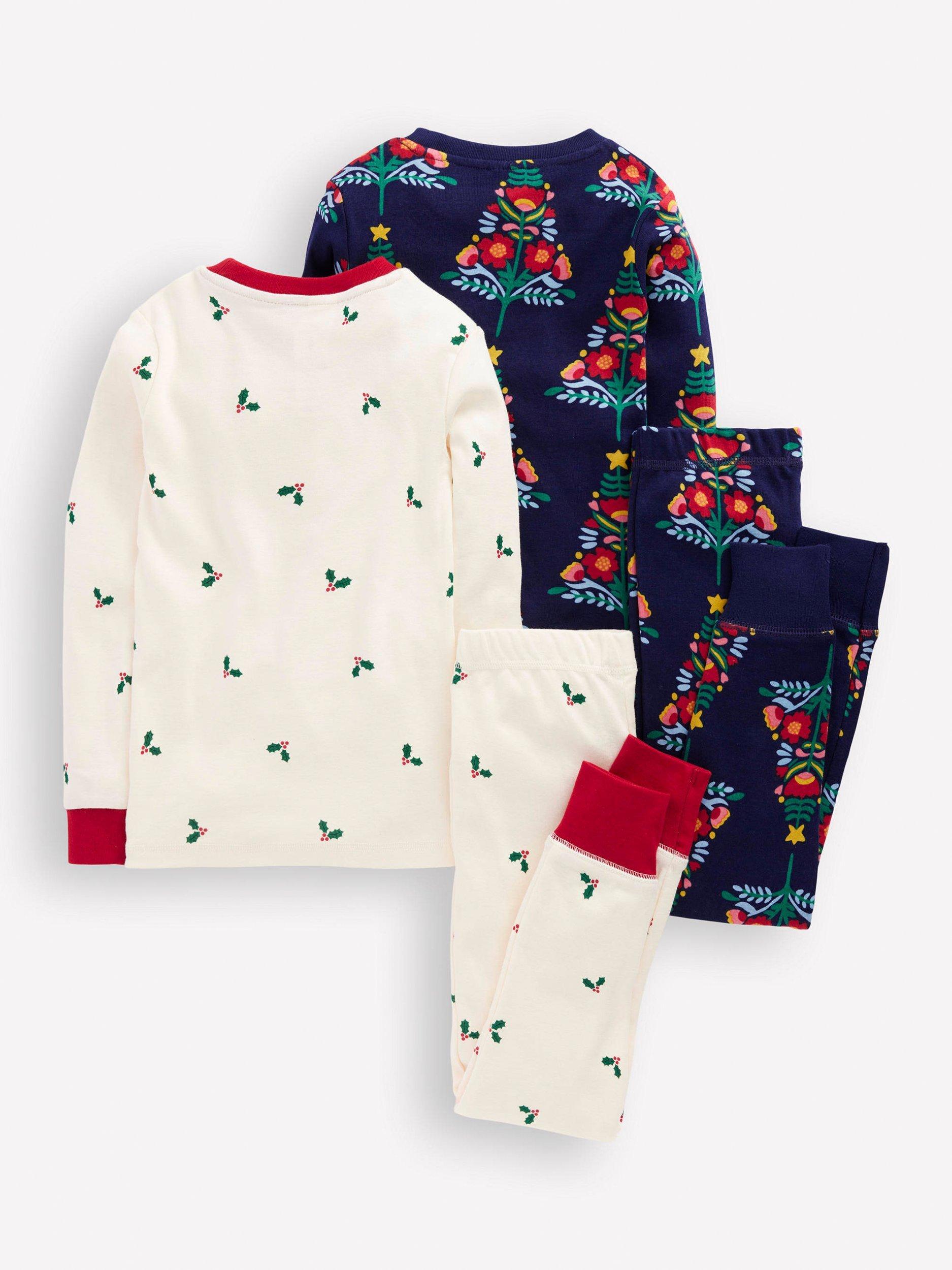 Mini Boden Kids' Cotton Christmas Pyjama Set, Pack of 2