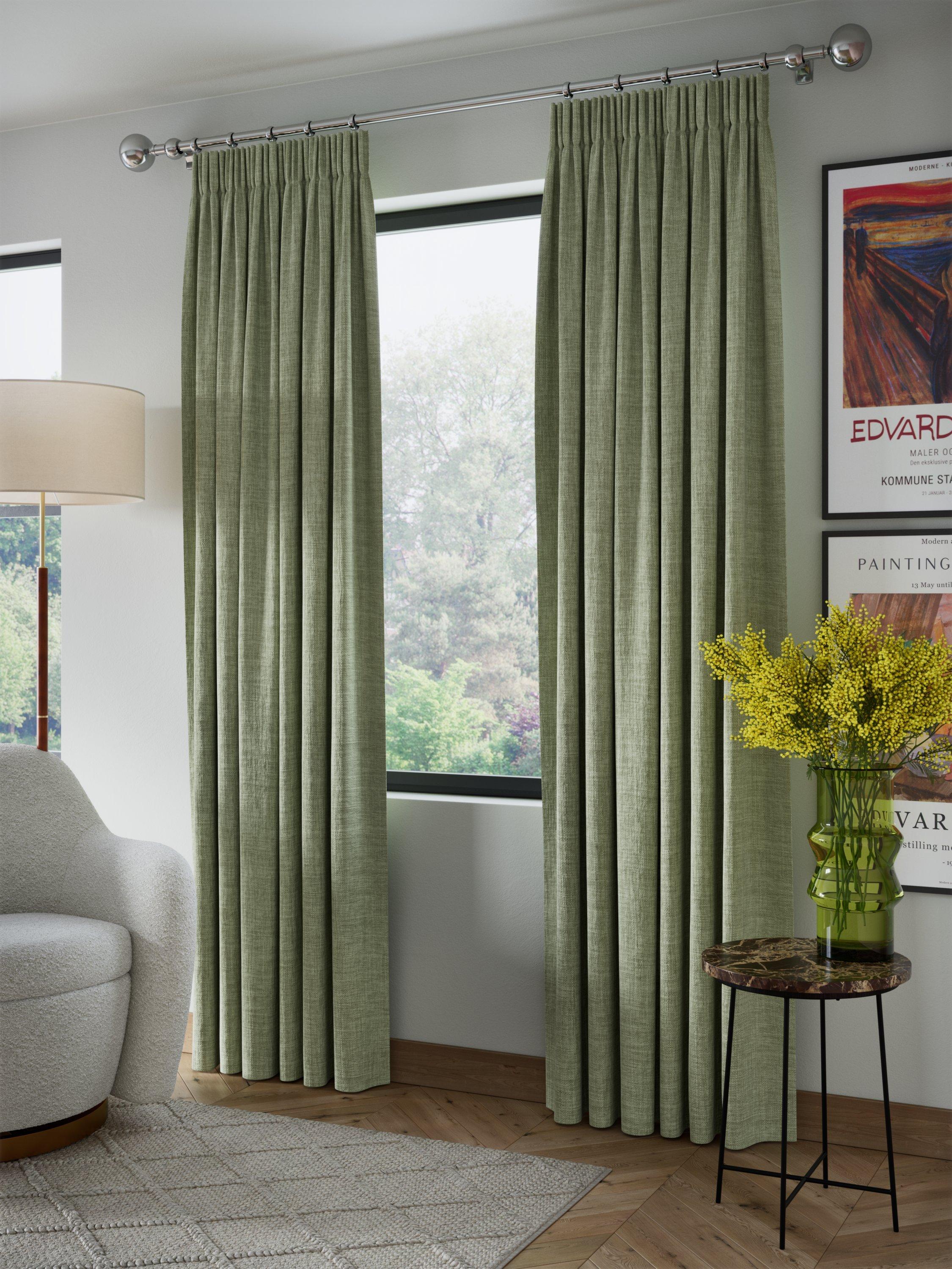 John Lewis Textured Weave Pair Blackout Lined Pencil Pleat Curtains ...