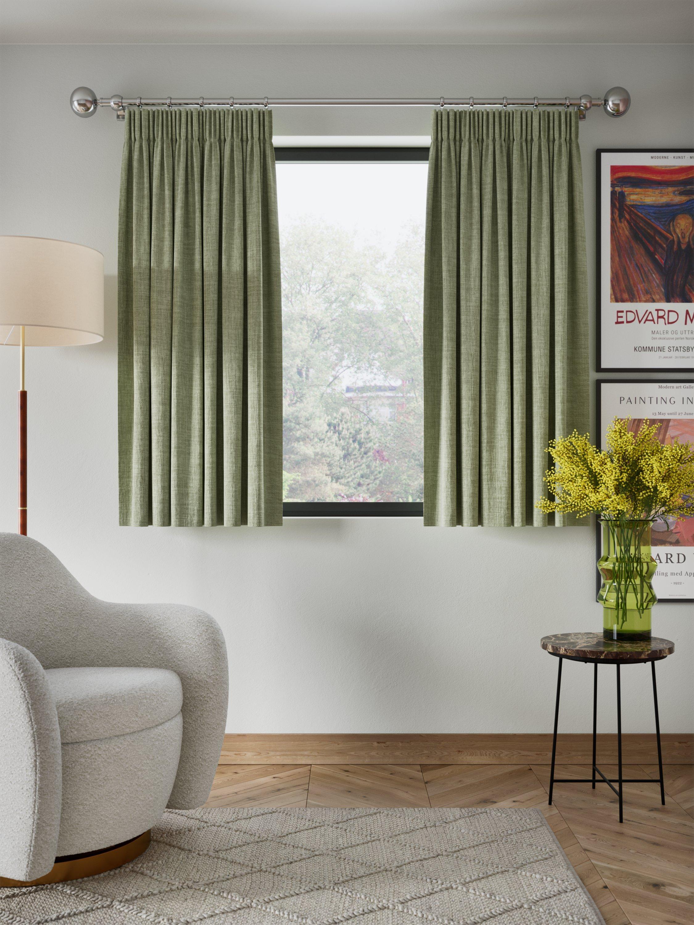 John Lewis Textured Weave Pair Blackout Lined Pencil Pleat Curtains ...
