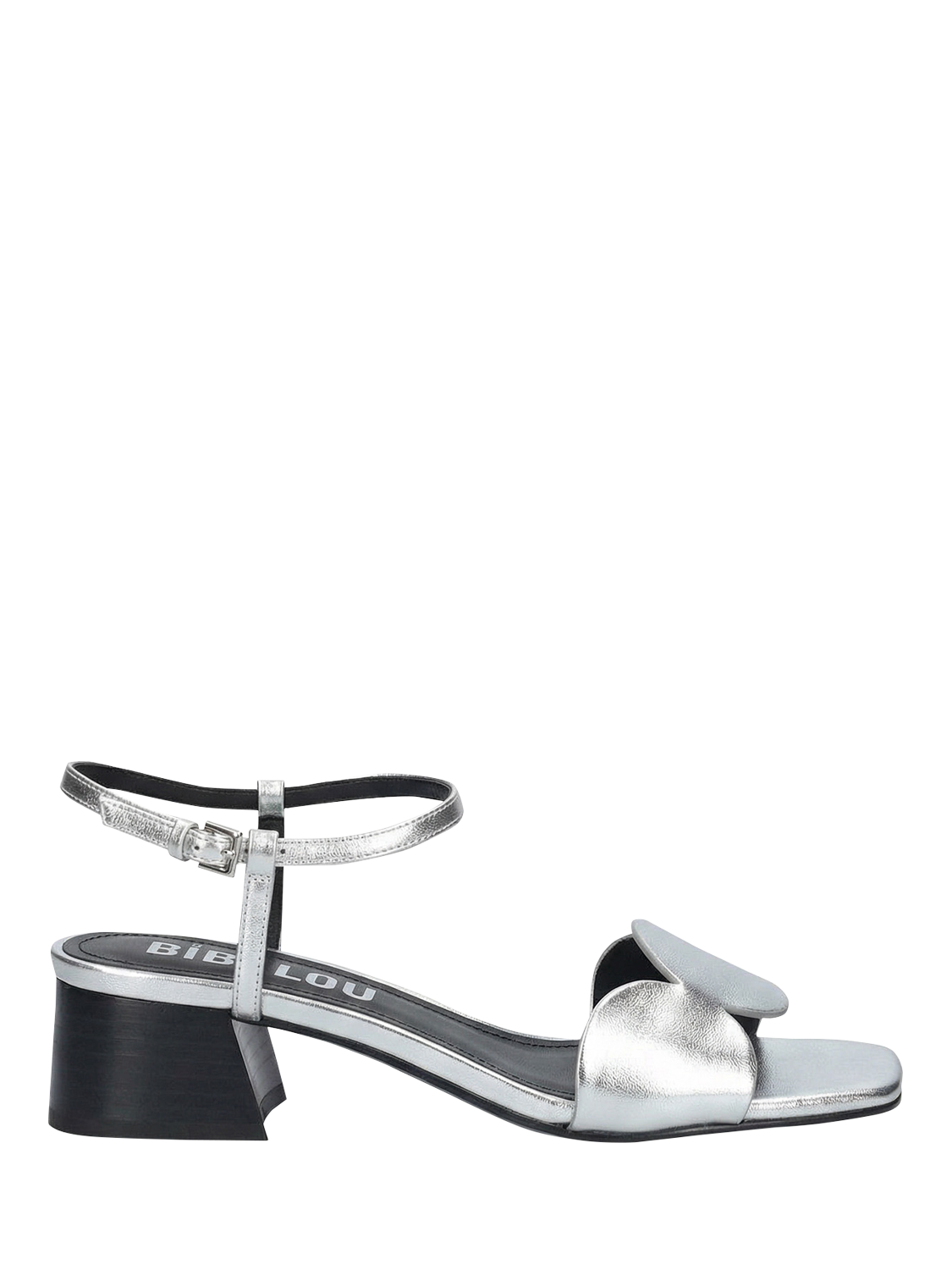 Bibi Lou Onami Strappy Leather Heel Sandals, Silver