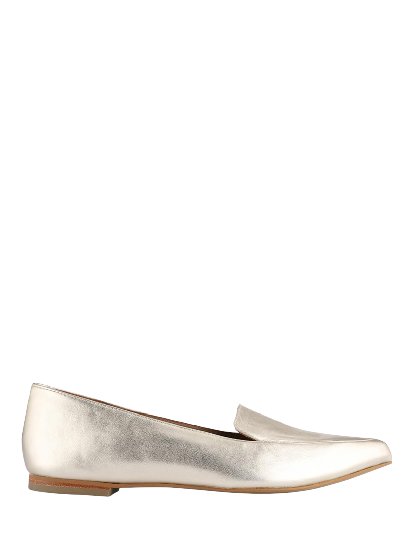 Jones Bootmaker Sicily Leather Ballerina Pumps, Gold