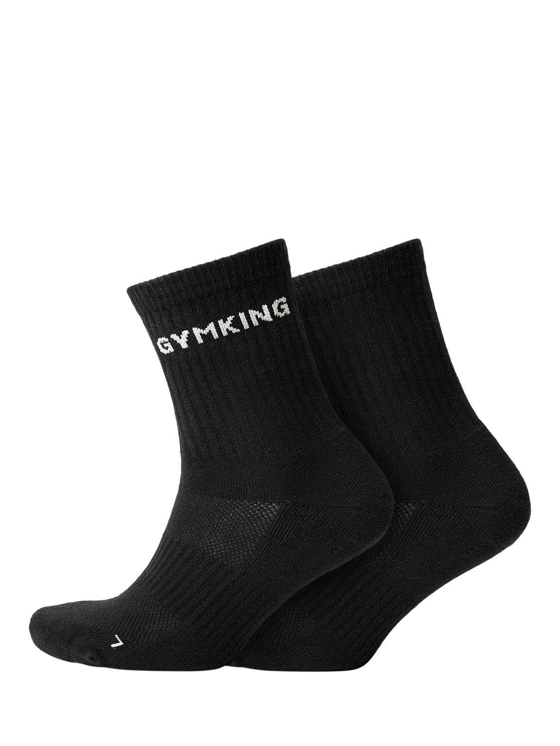 Gym King Unisex Cotton Blend Crew Socks, Pack of 2, Black