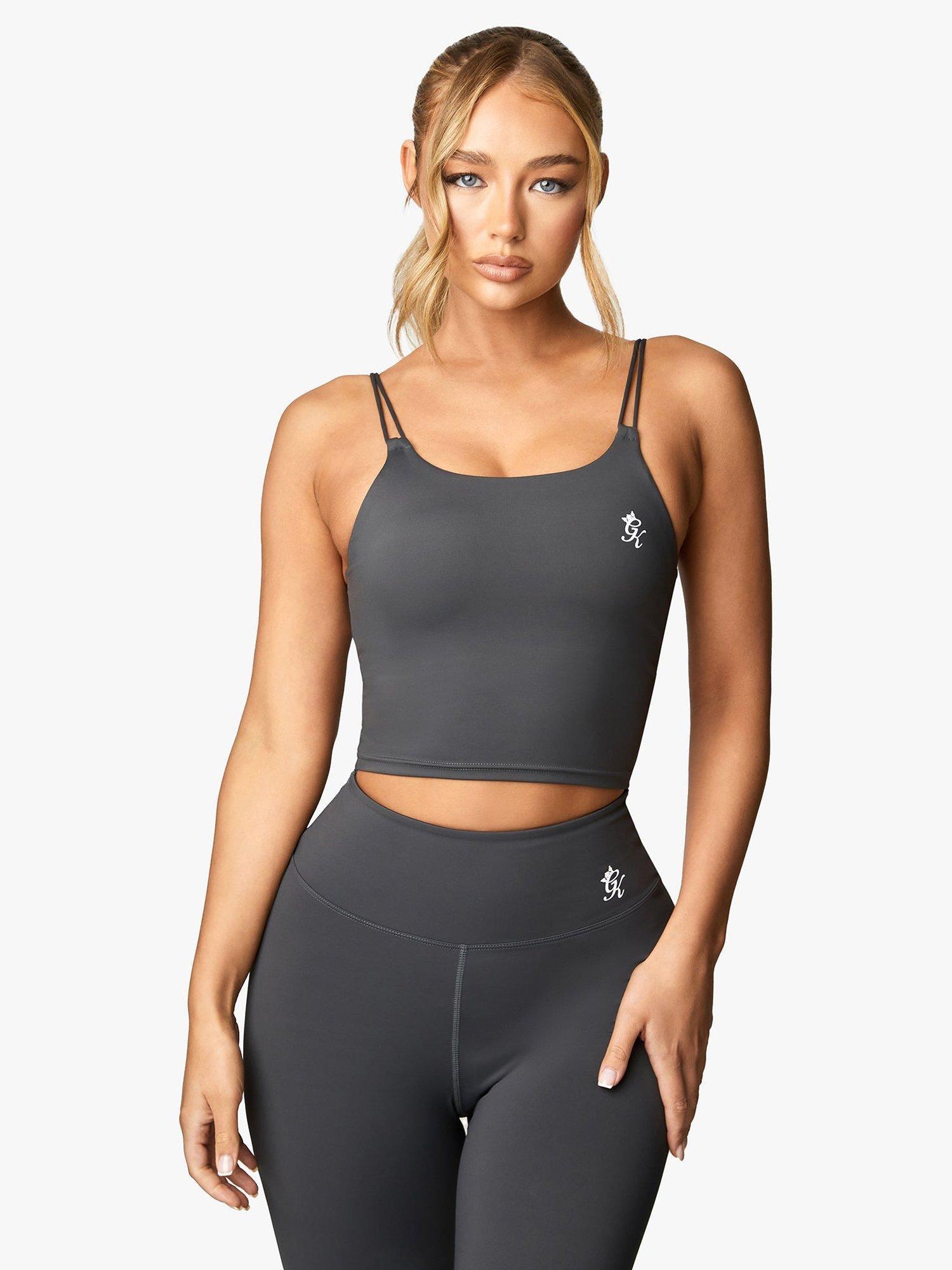 Gym King Women's 365 Long Line Fitness Vest Top, Oyster Grey