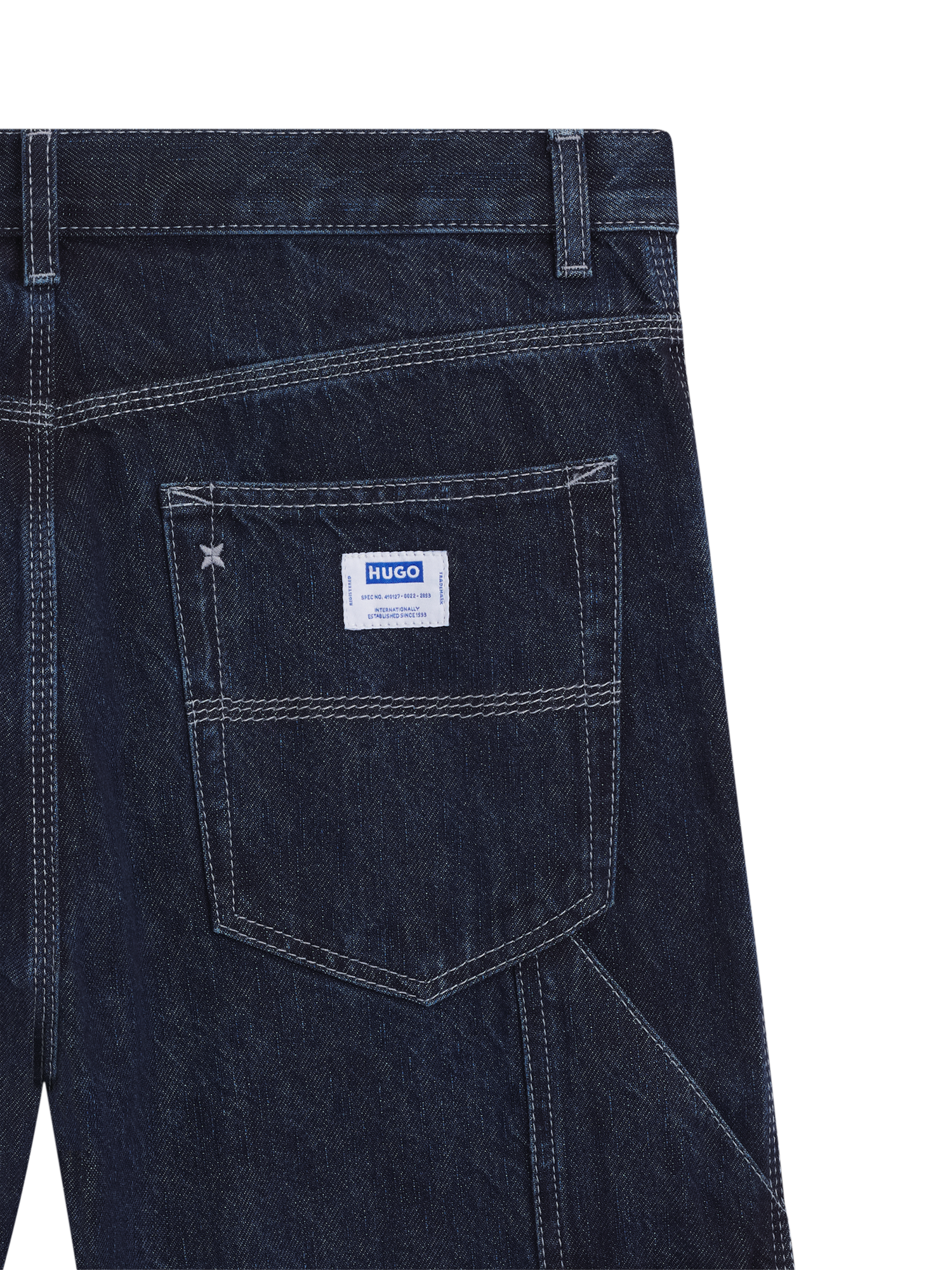 HUGO BOSS BOSS Carpenter Mid Rise Straight Jeans, Dark Blue