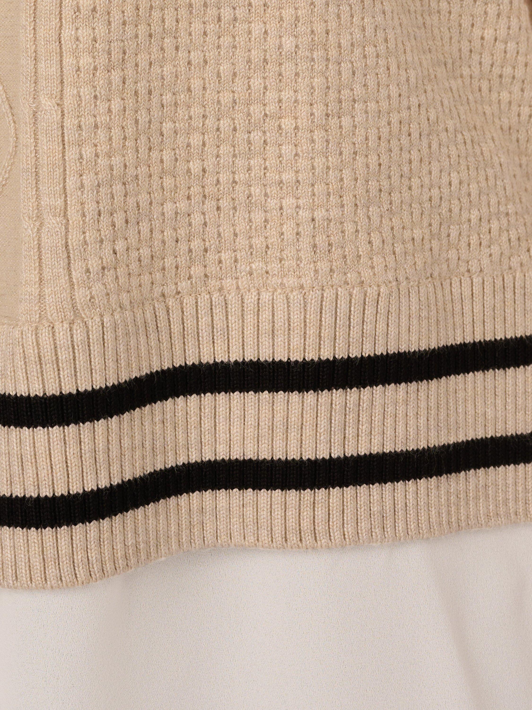 Adrianna Papell V-Neck Twofer 2-in-1 Jumper Top, Neutral/Black