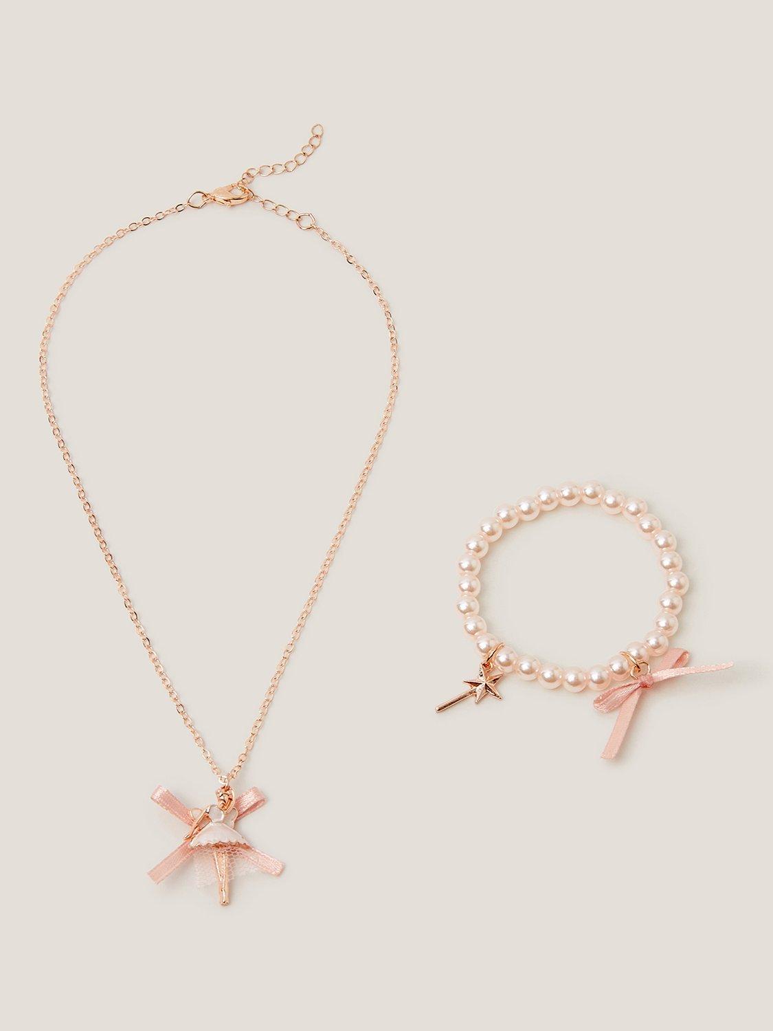 Monsoon Kids' Fairy Necklace and Bracelet Box Set, Rose Gold