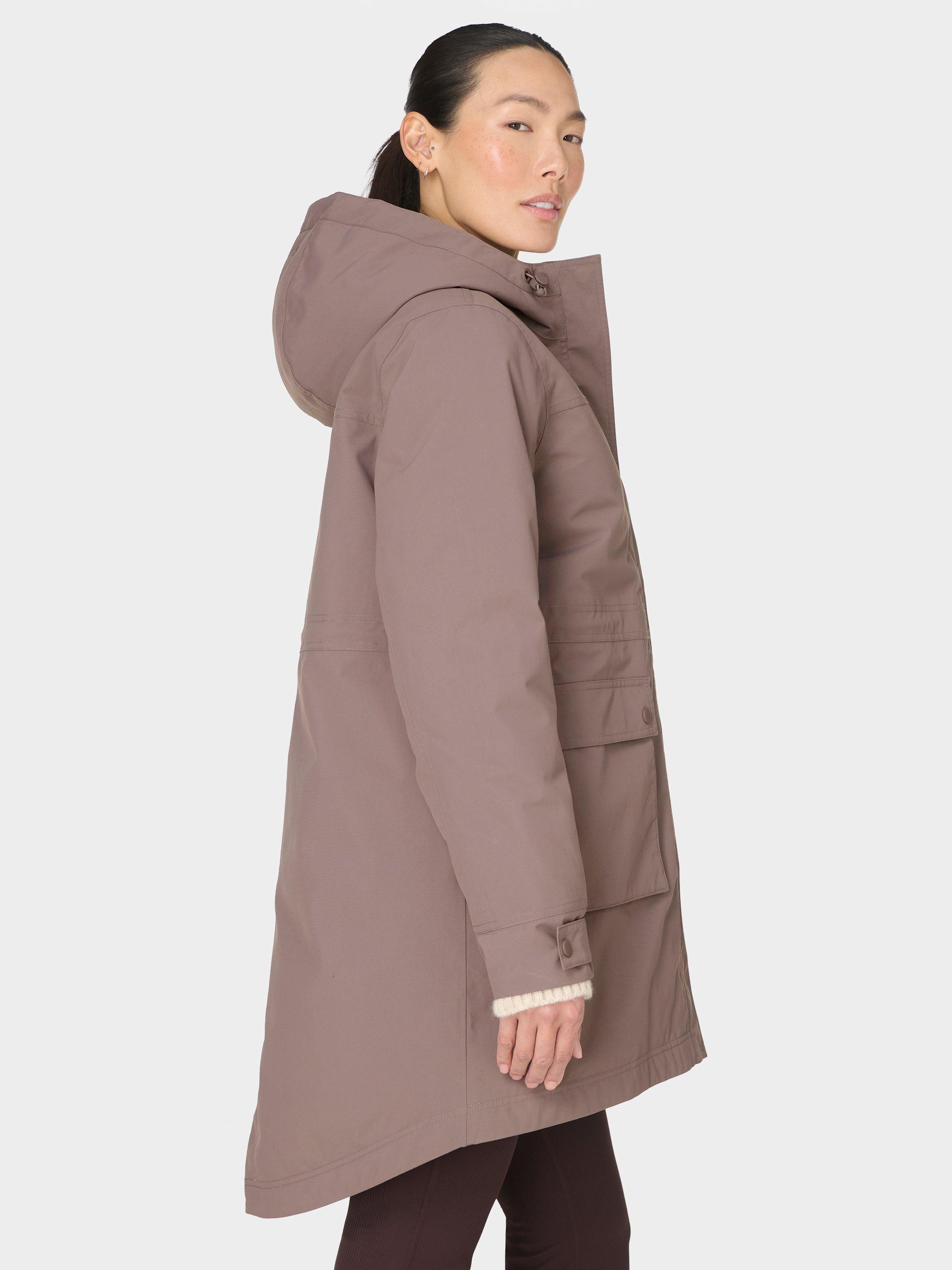 Sweaty Betty Winter Stride Waterproof Coat, Taupe Brown