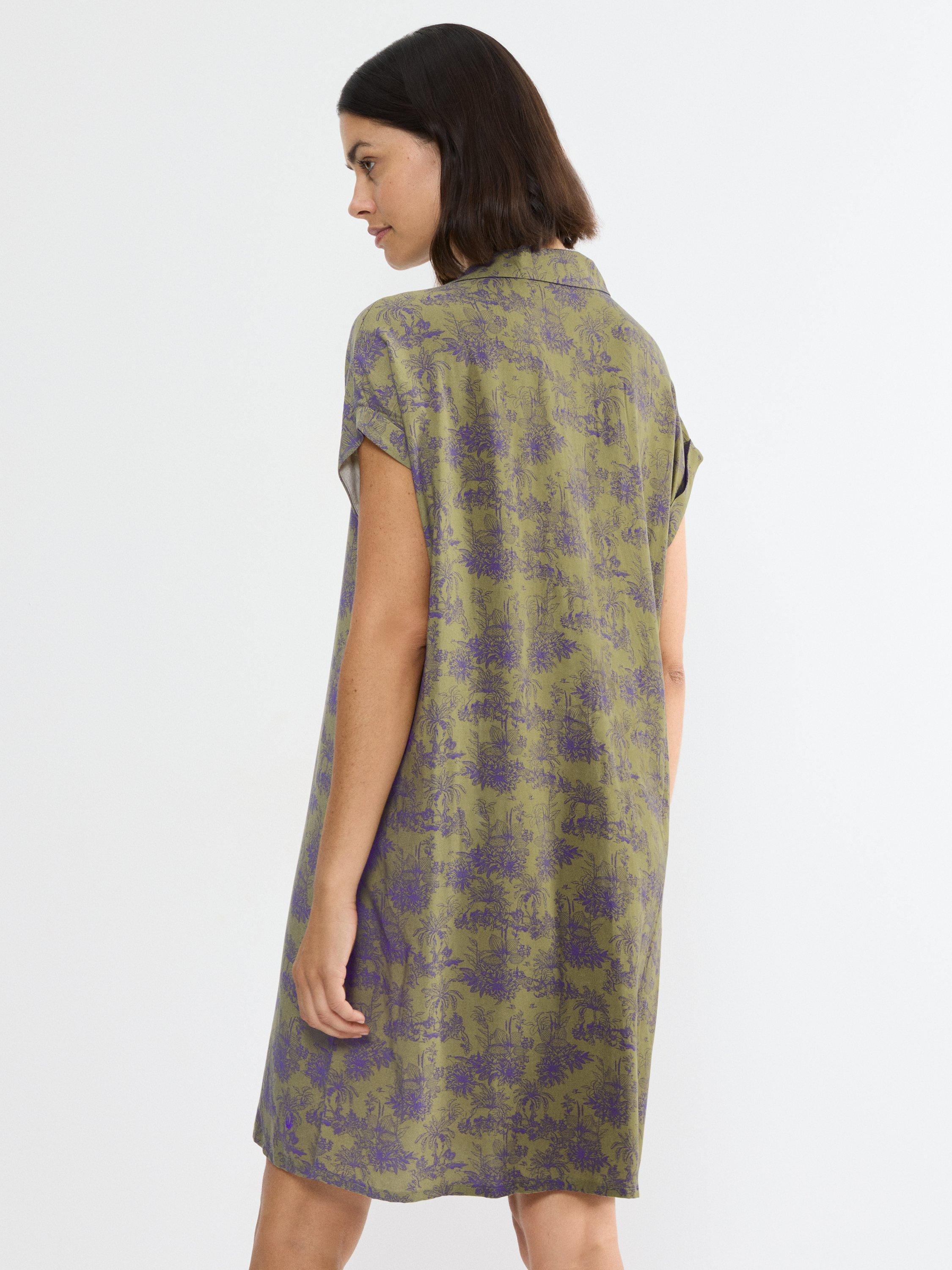 Triumph Boyfriend Fit Short Sleeve Nightdress, Green/Purple