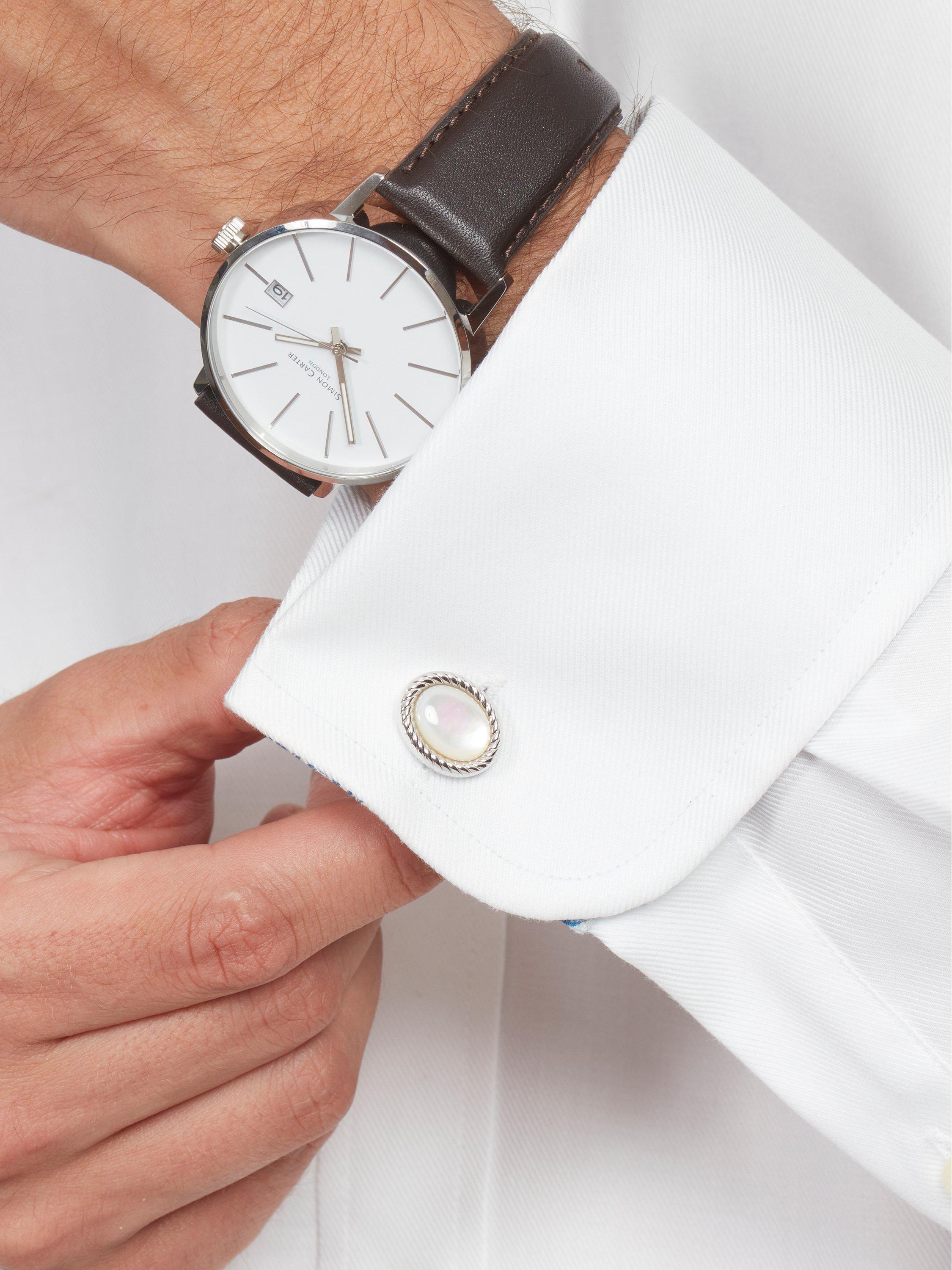 Simon Carter Charles Mother of Pearl Cufflinks