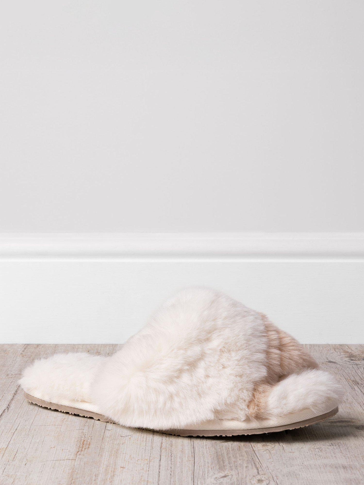 Chelsea Peers Faux Fur Cross Over Slippers, Multi