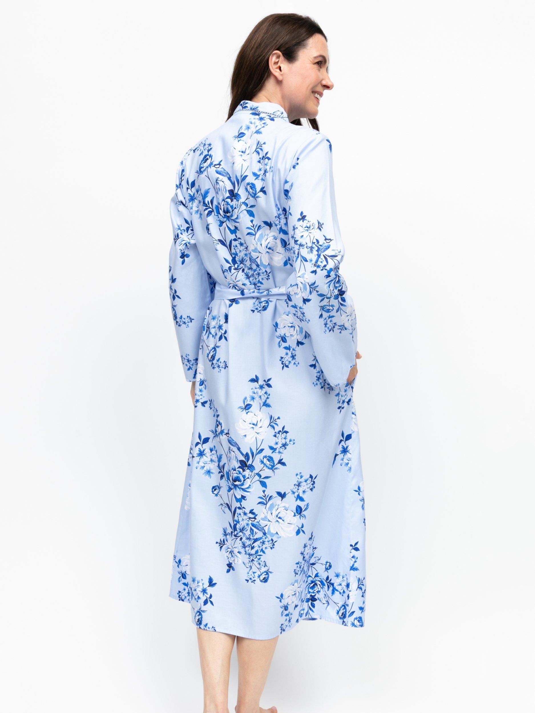Nora Rose by Cyberjammies Lucy Floral Dressing Gown, Lucy Blue