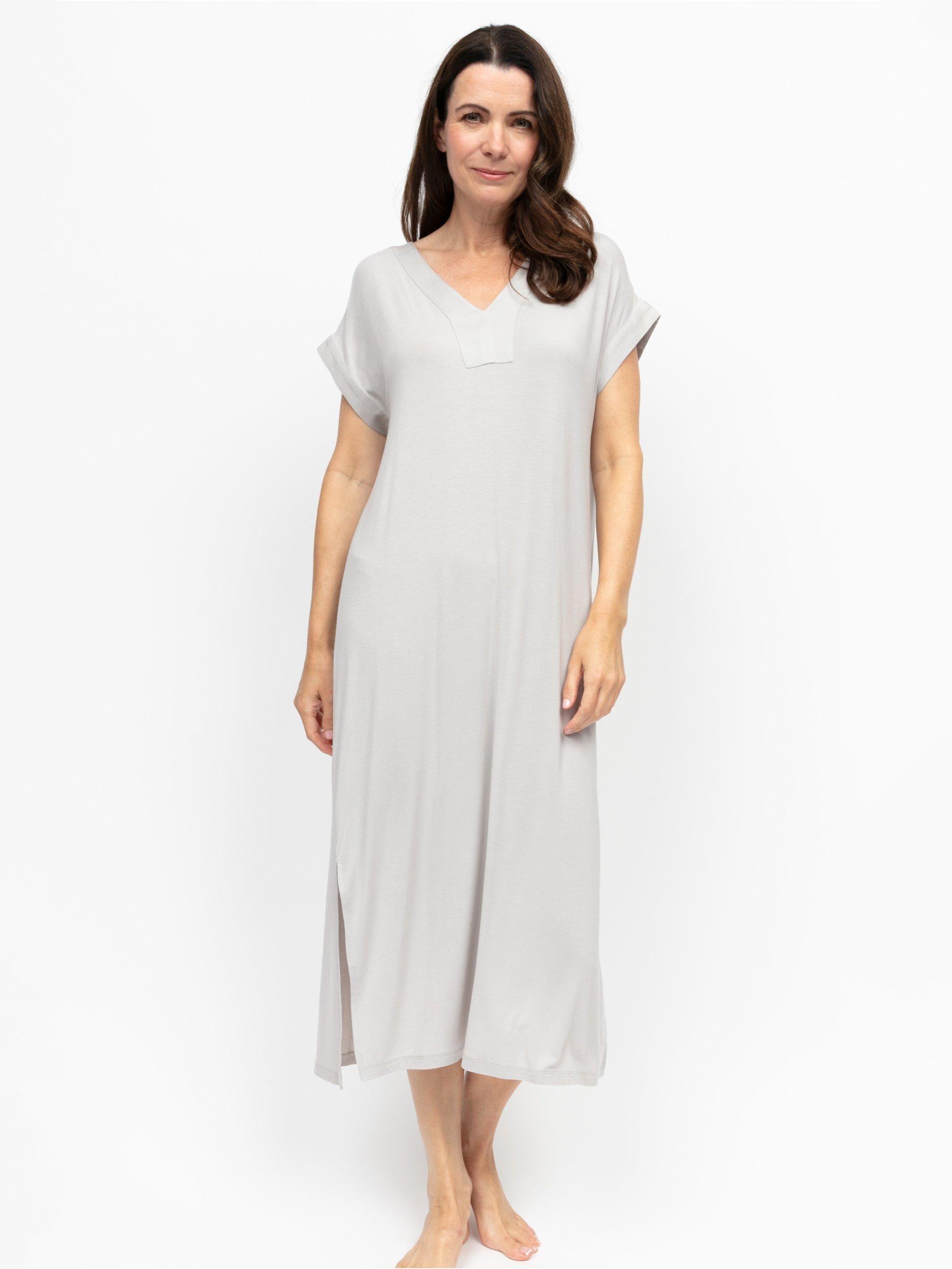 Nora Rose by Cyberjammies Lucy Cap Sleeve Nightdress, Willow Grey