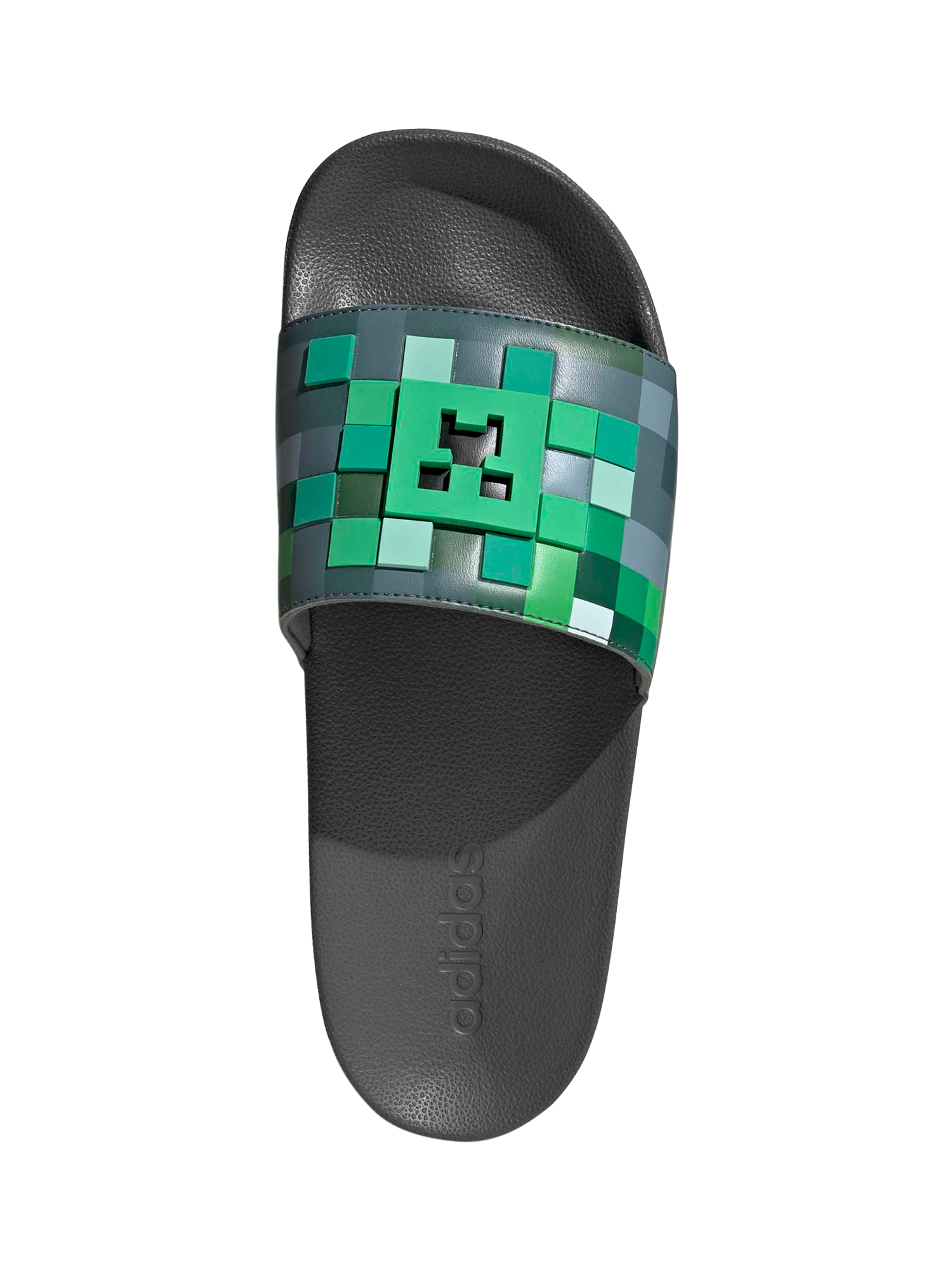 Adidas Adilette Shower Minecraft Slider Sandals, Green/Black, 12
