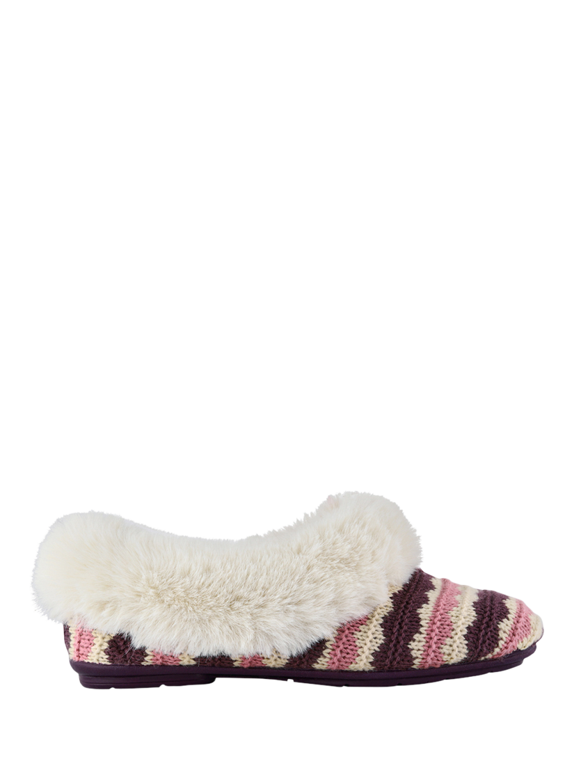 Jones Bootmaker Franca Premium Faux Fur Lined Slippers, Purple/Multi