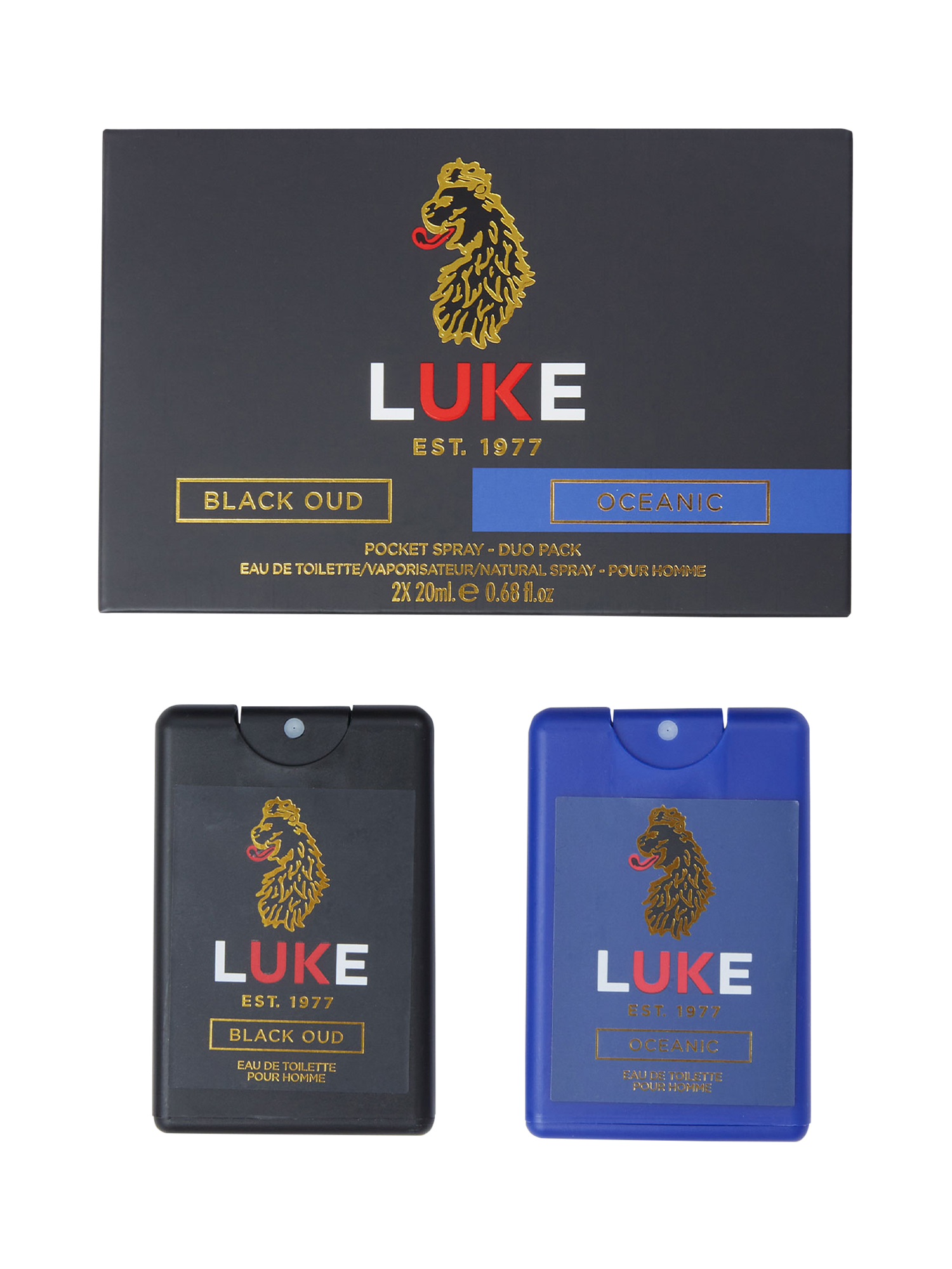 LUKE 1977 Pocket Spray Fragrance Black Oud and Oceanic Duo 2, 20ml
