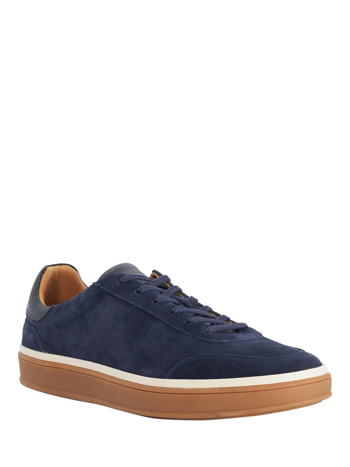 Dune London Tony Lace Up Suede Trainers, Navy