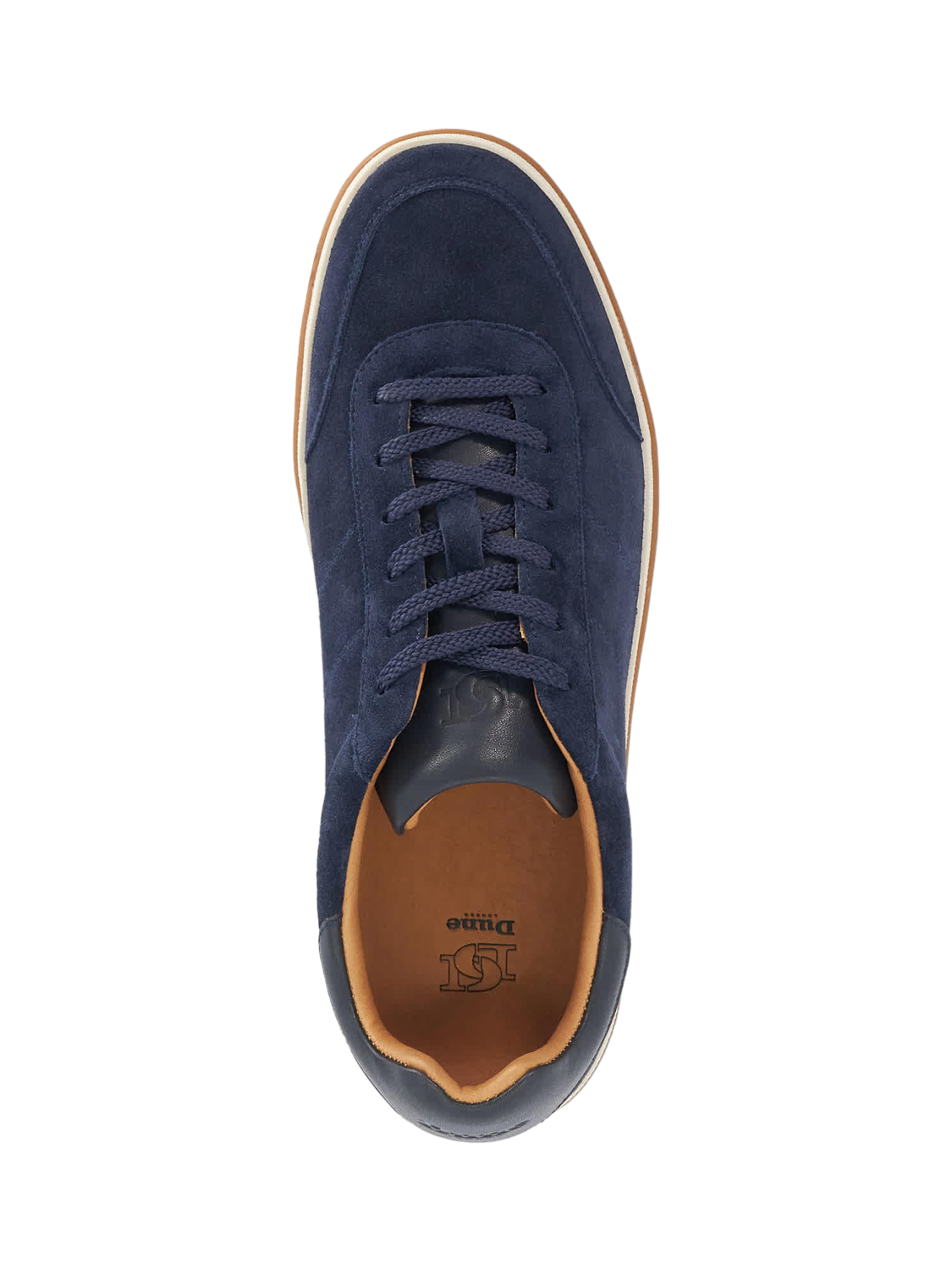 Dune London Tony Lace Up Suede Trainers, Navy