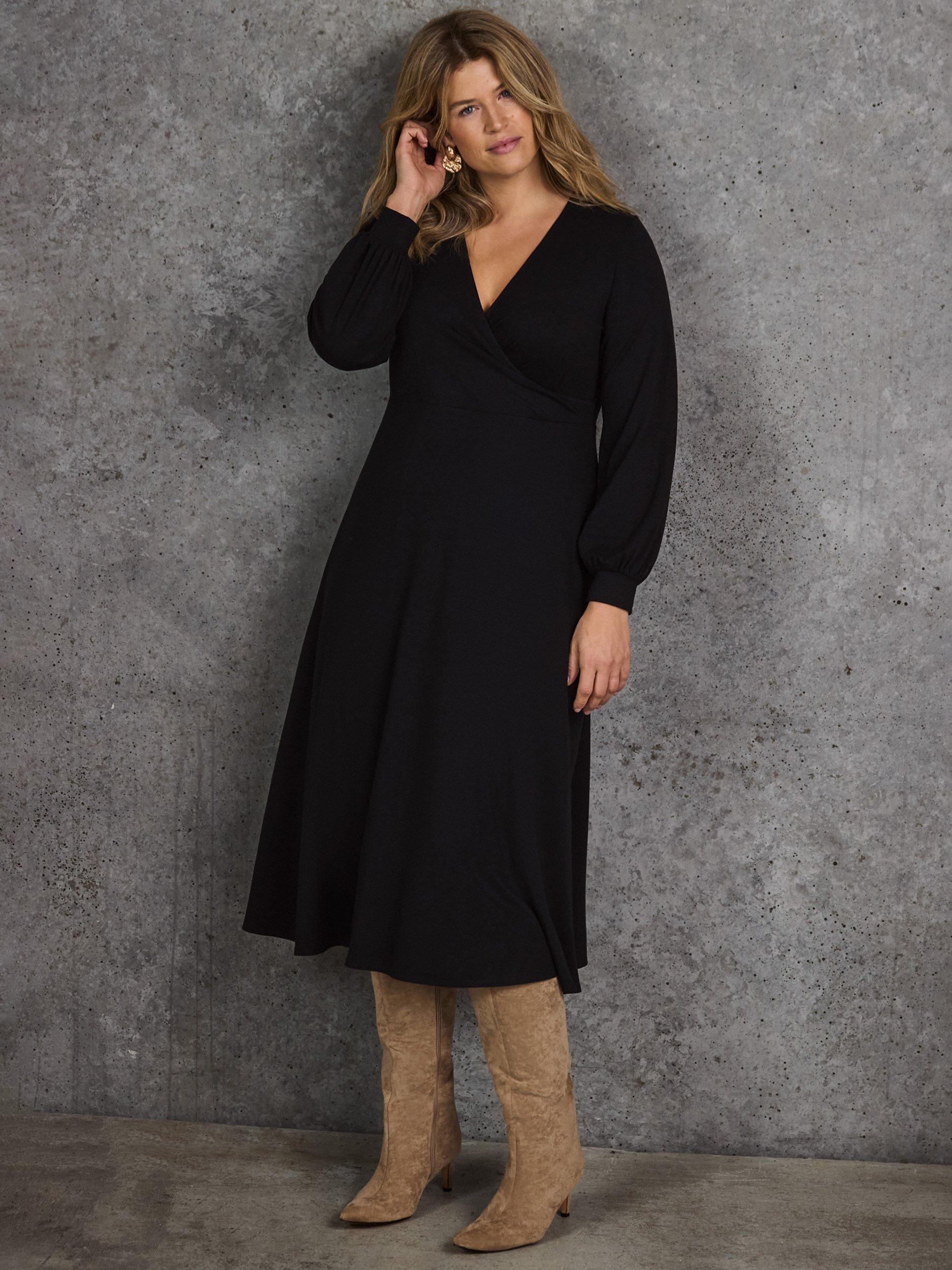 Live Unlimited Curve Jersey Wrap Dress, Black
