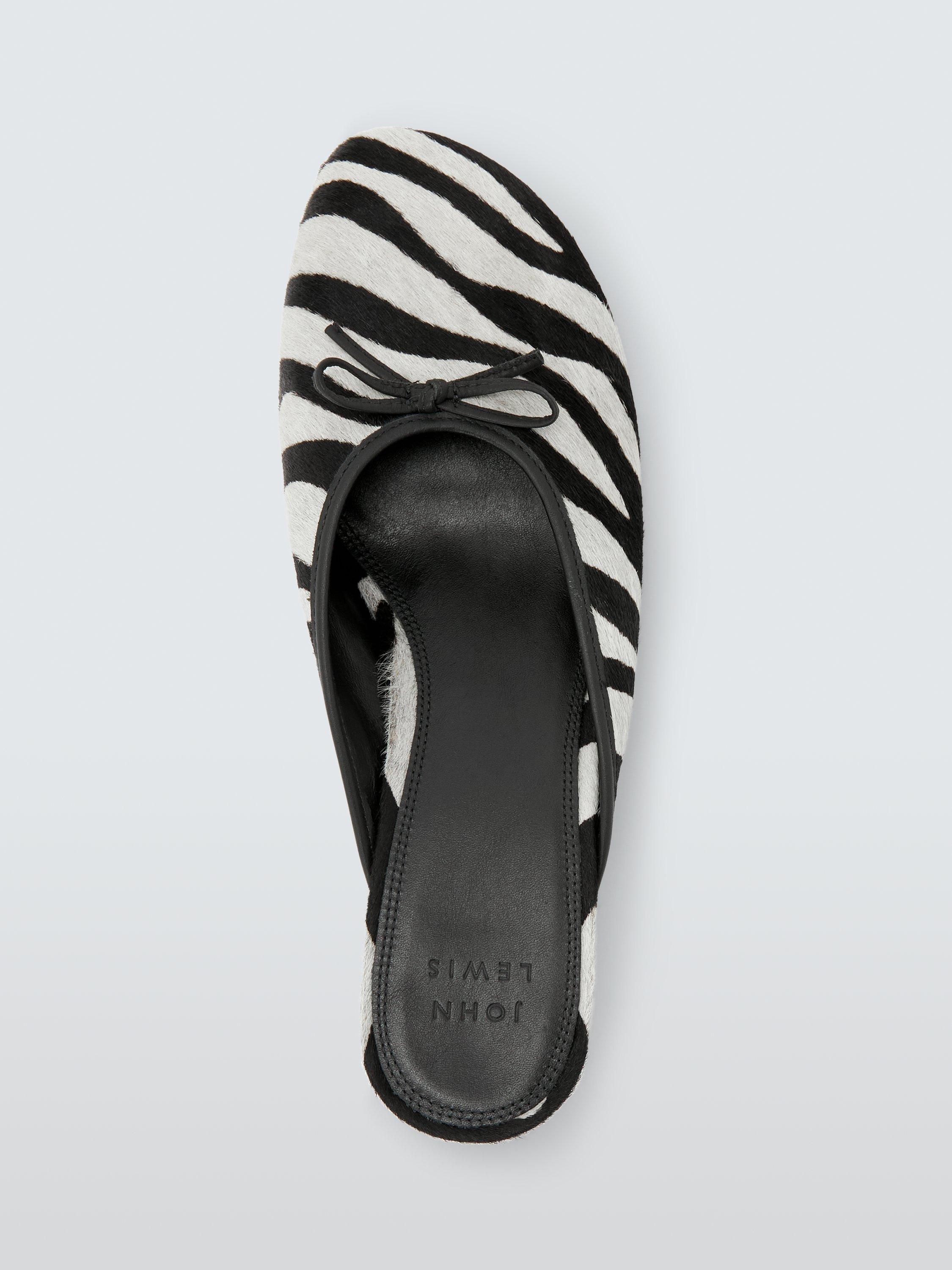 John Lewis Daisy Zebra Print Wedge Heel Bow Detail Open Court Shoes ...