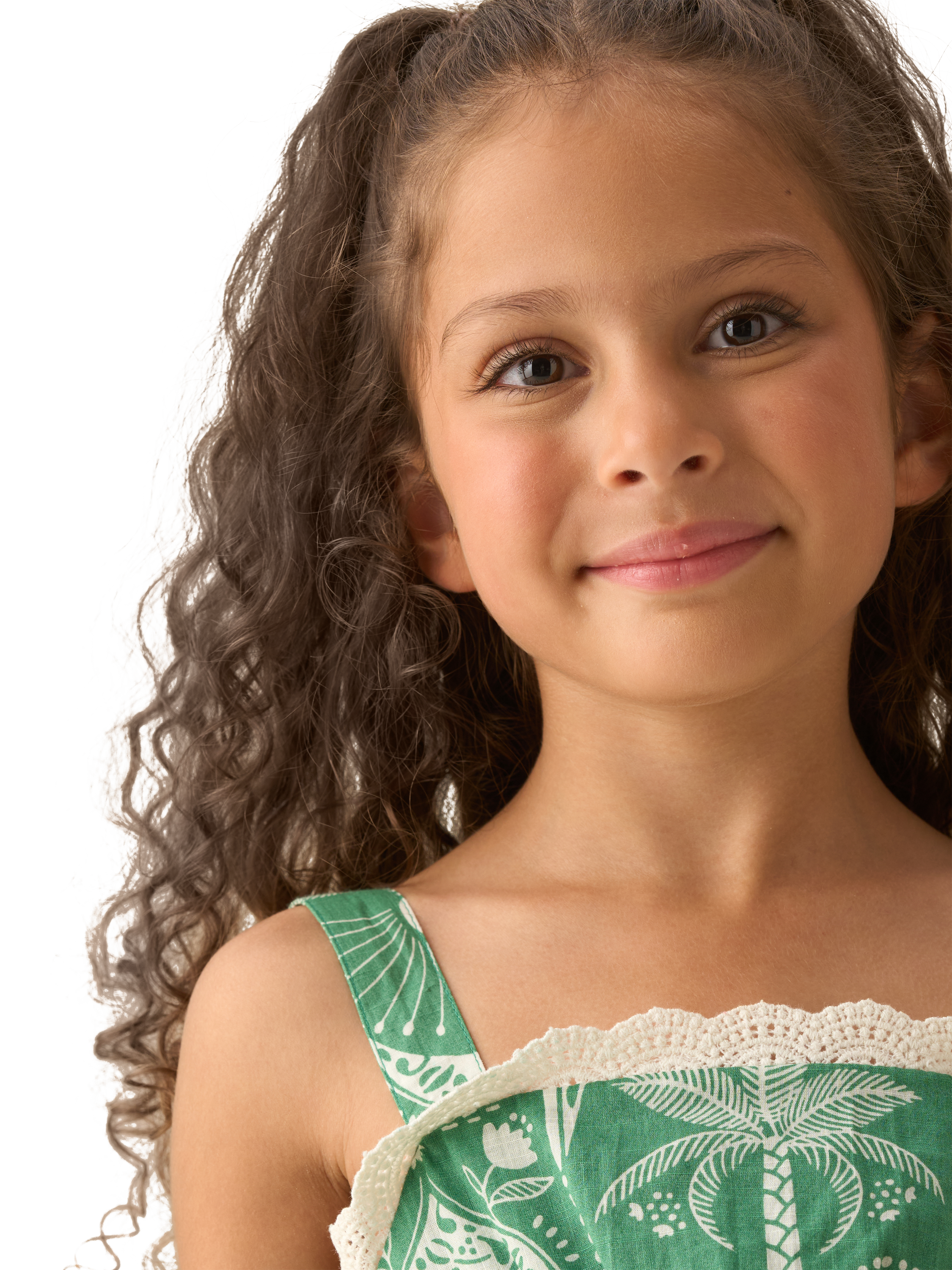 Angel & Rocket Kids' Cotton Lace Tiered Dress, Green
