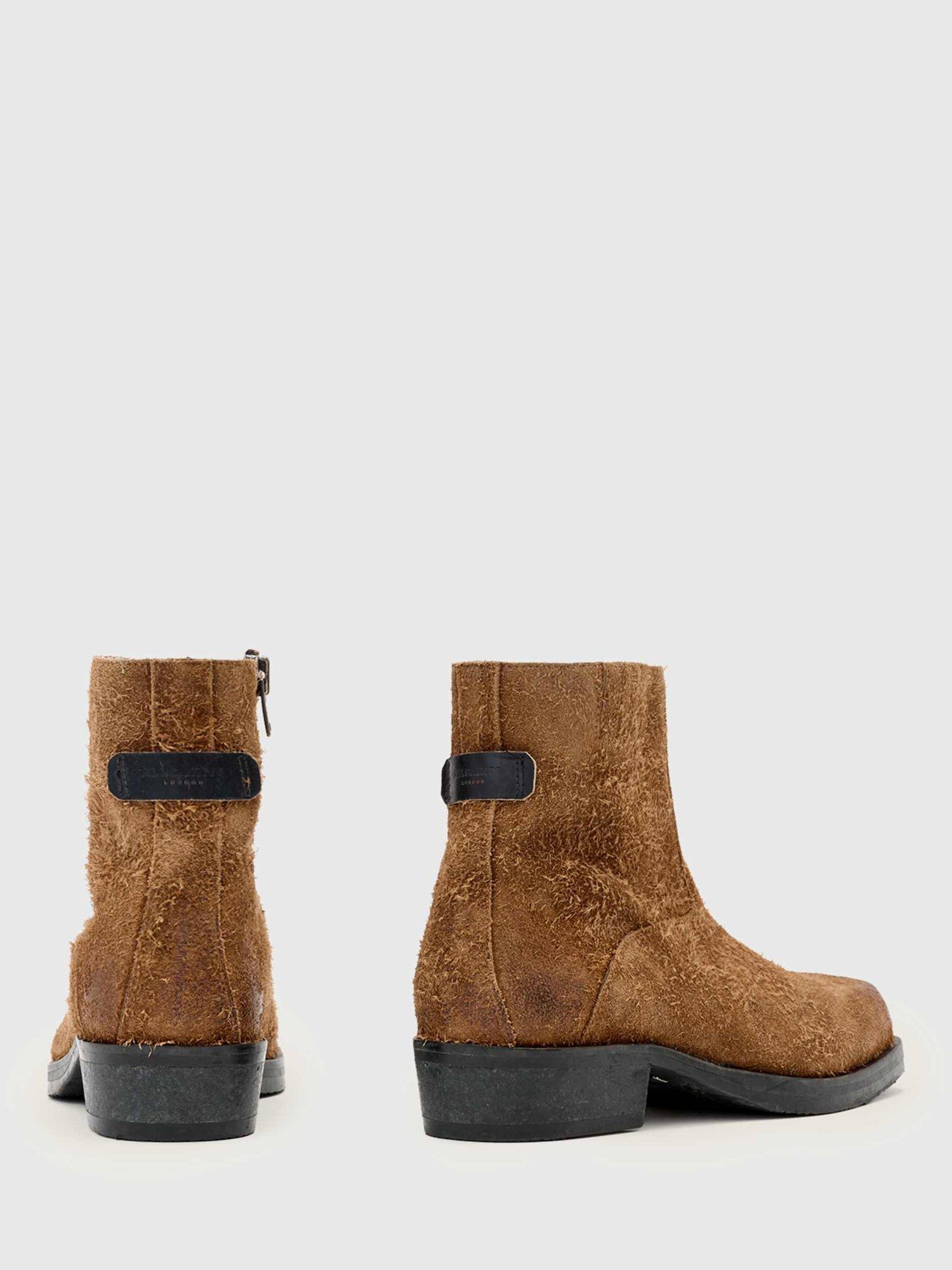 AllSaints Orla Suede Stone Wash Boots, Terracotta