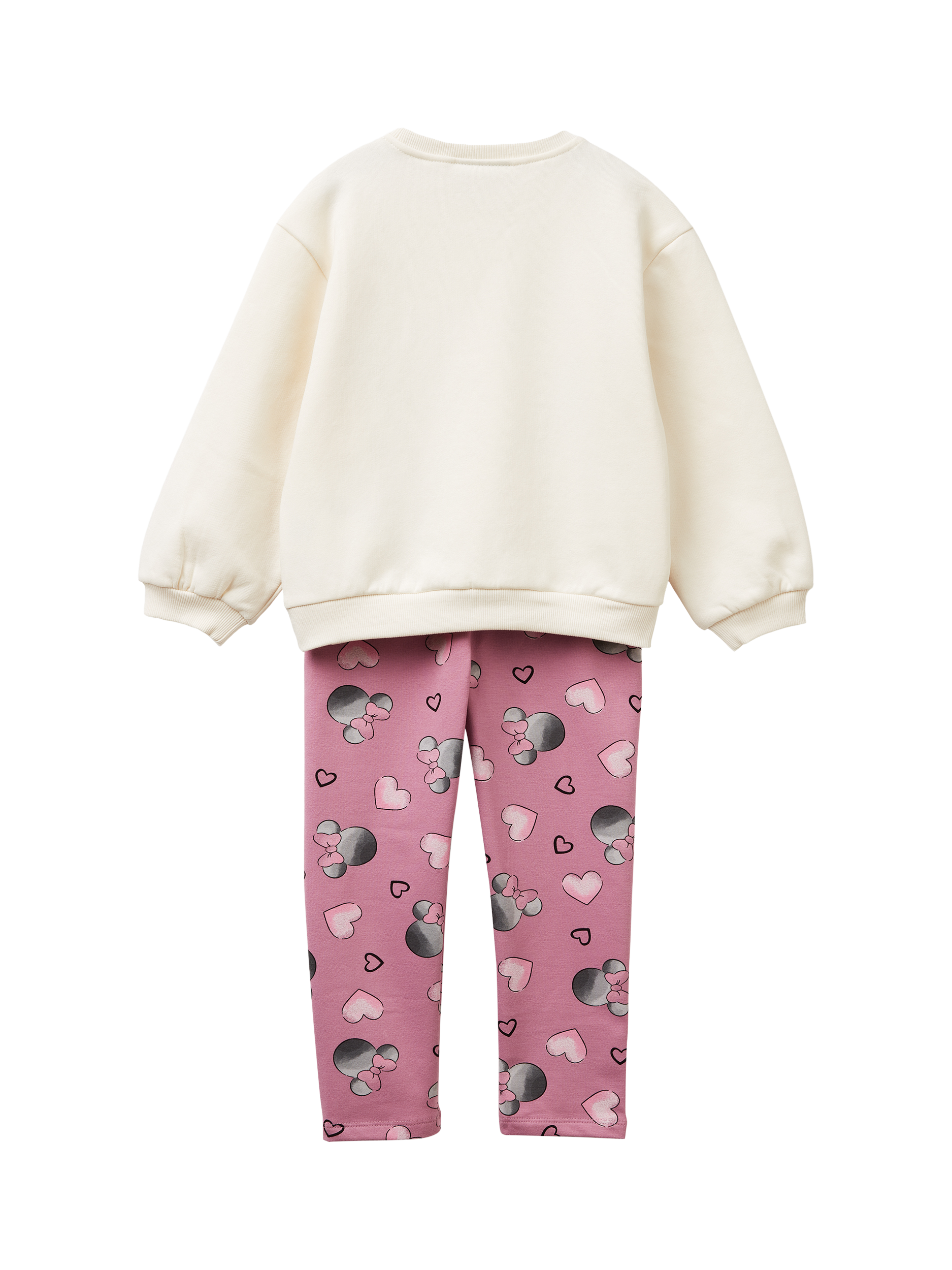 Benetton Kids' Fleece Minnie Mouse Tracksuit Set, Cream