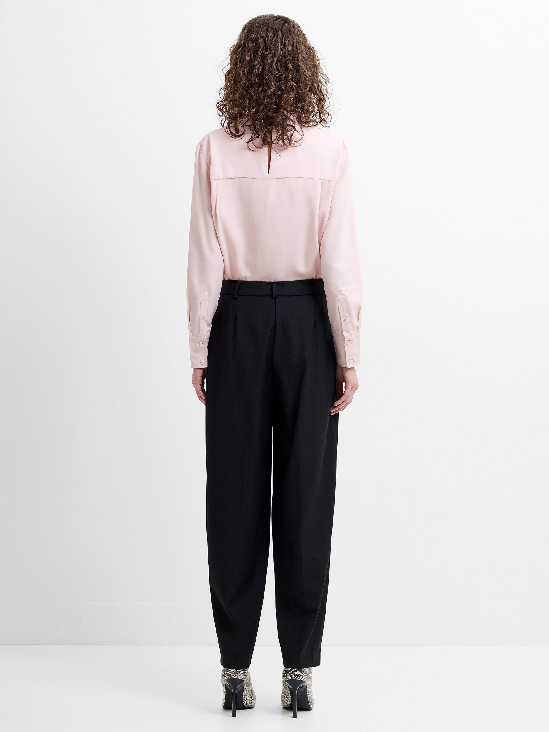 French Connection Netta Tailored Barrel Leg Pleated Trousers, Black