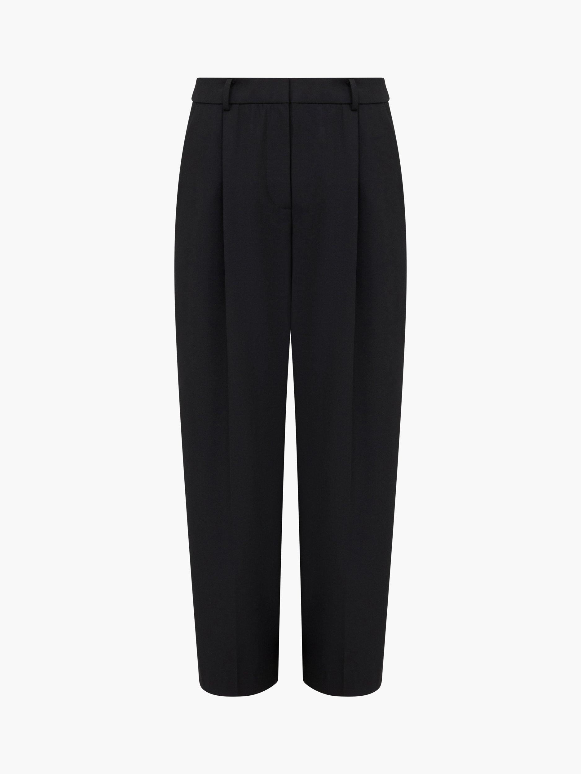 French Connection Netta Tailored Barrel Leg Pleated Trousers, Black