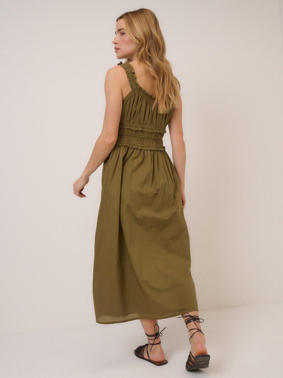 Nobody's Child Ariel Ruffle Midi Dress, Khaki