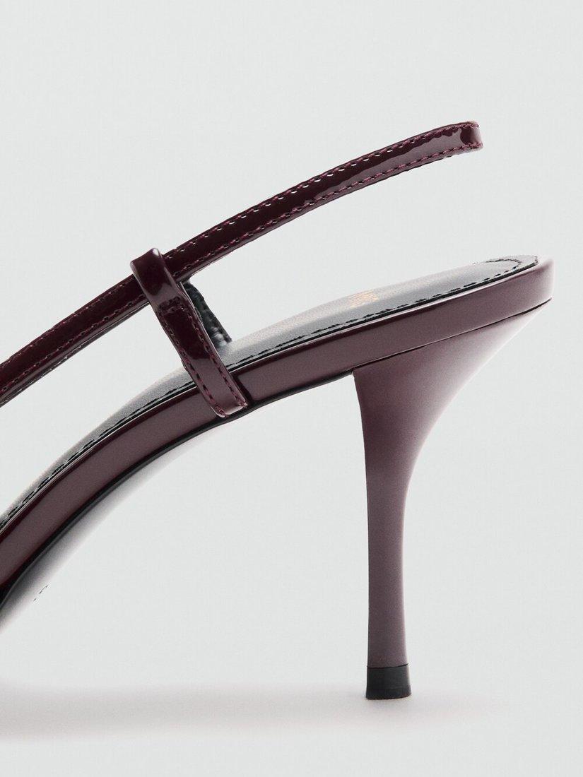 Mango Day Patent Slingback Court Shoes, Burgundy