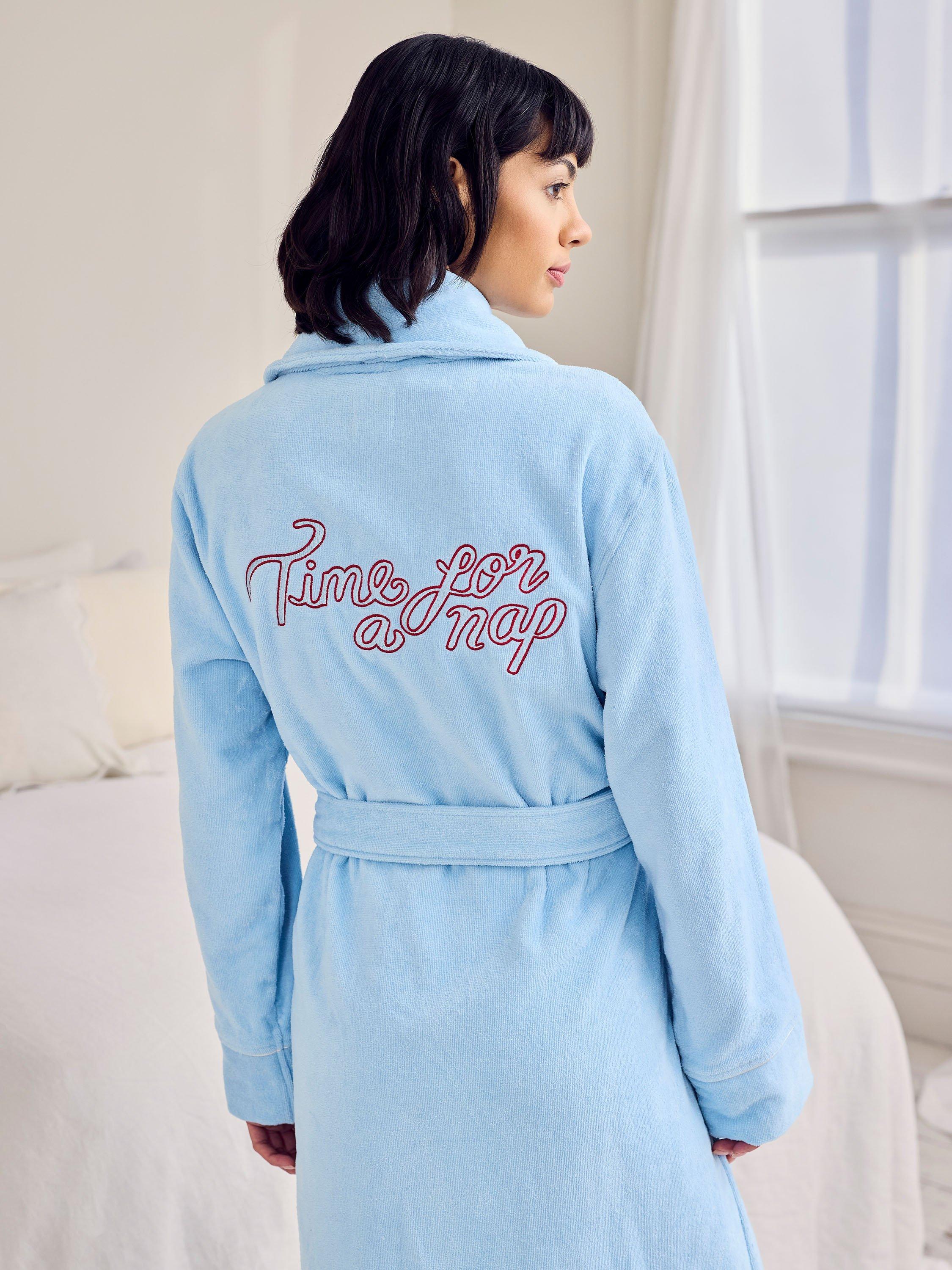 Chelsea Peers Time For A Nap Towelling Dressing Gown, Blue