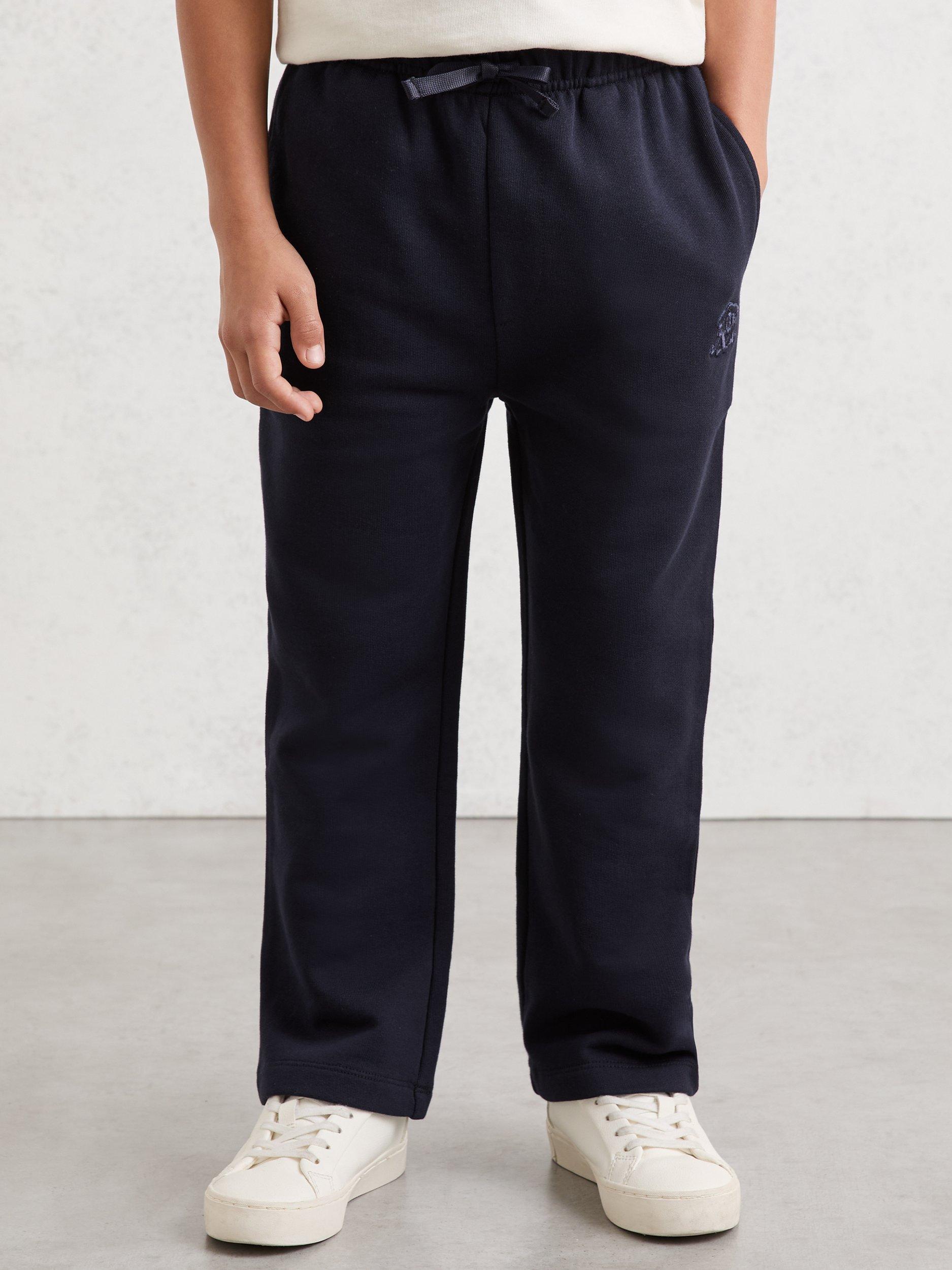 Reiss Kids' Mellor Cotton Drawstring Trousers, Navy Blue