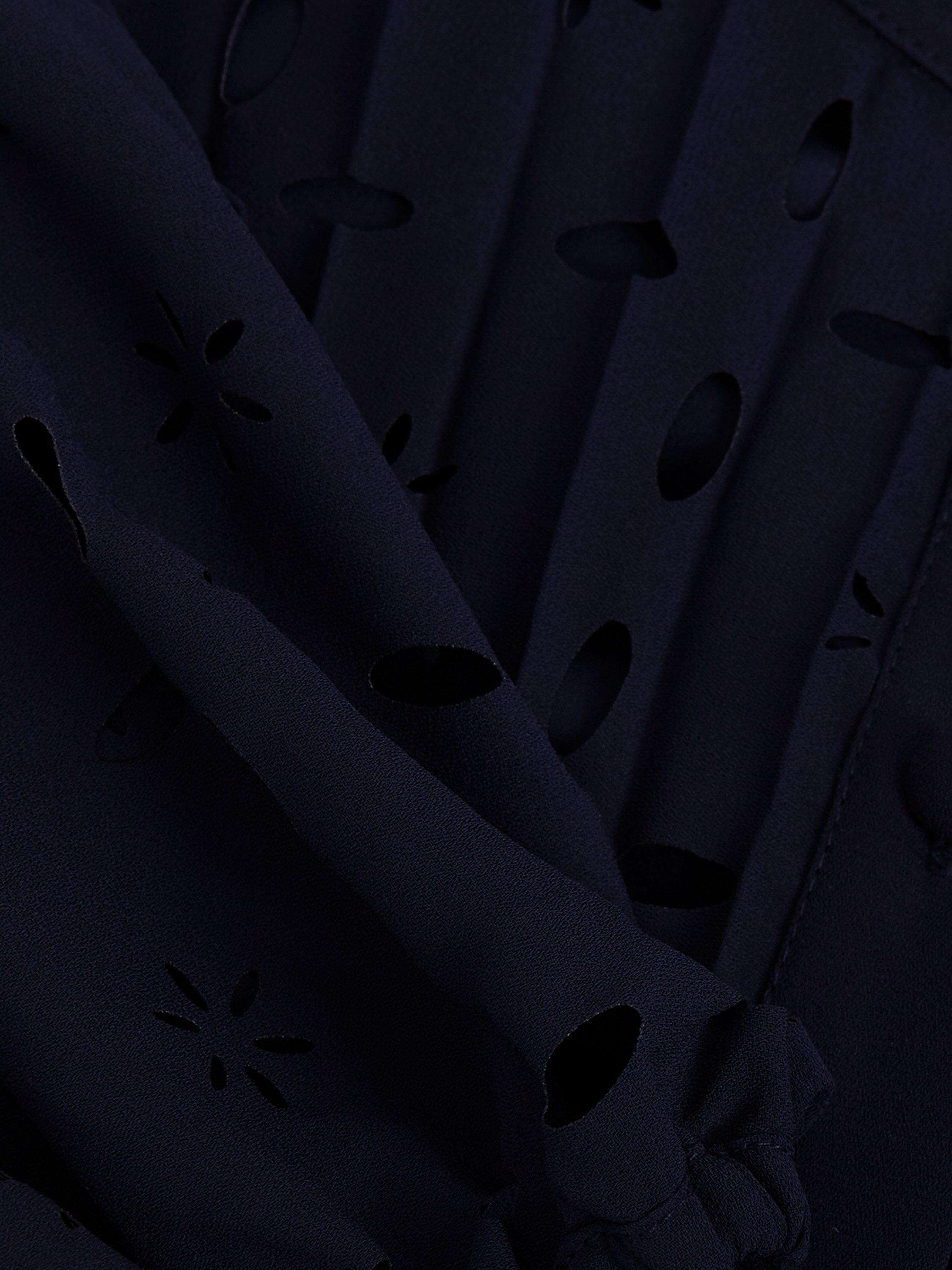 Phase Eight Marina Laser Cut Midi Dress, Navy