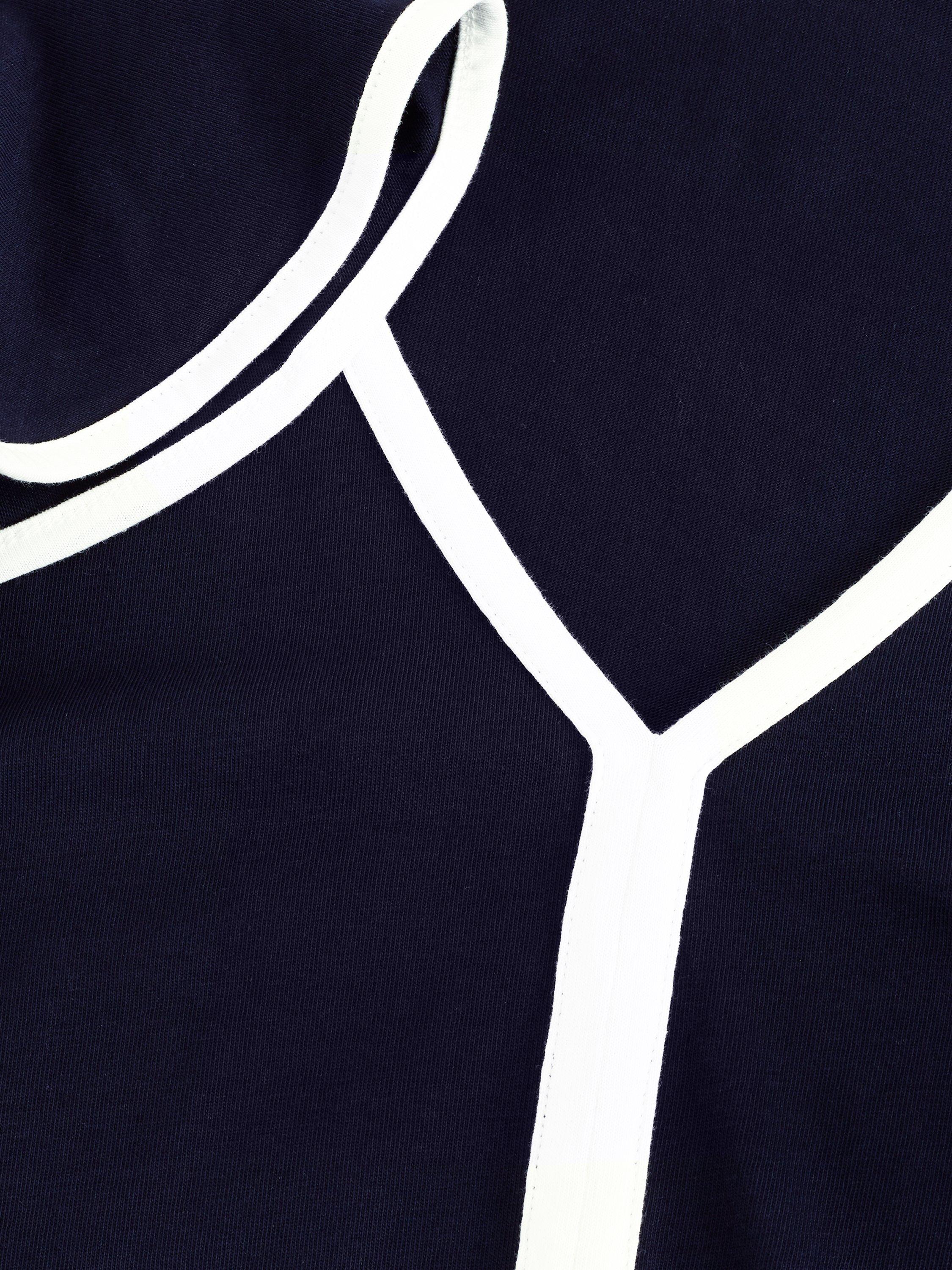 Phase Eight Fleur Angel Sleeve Piping Detail Top, Navy